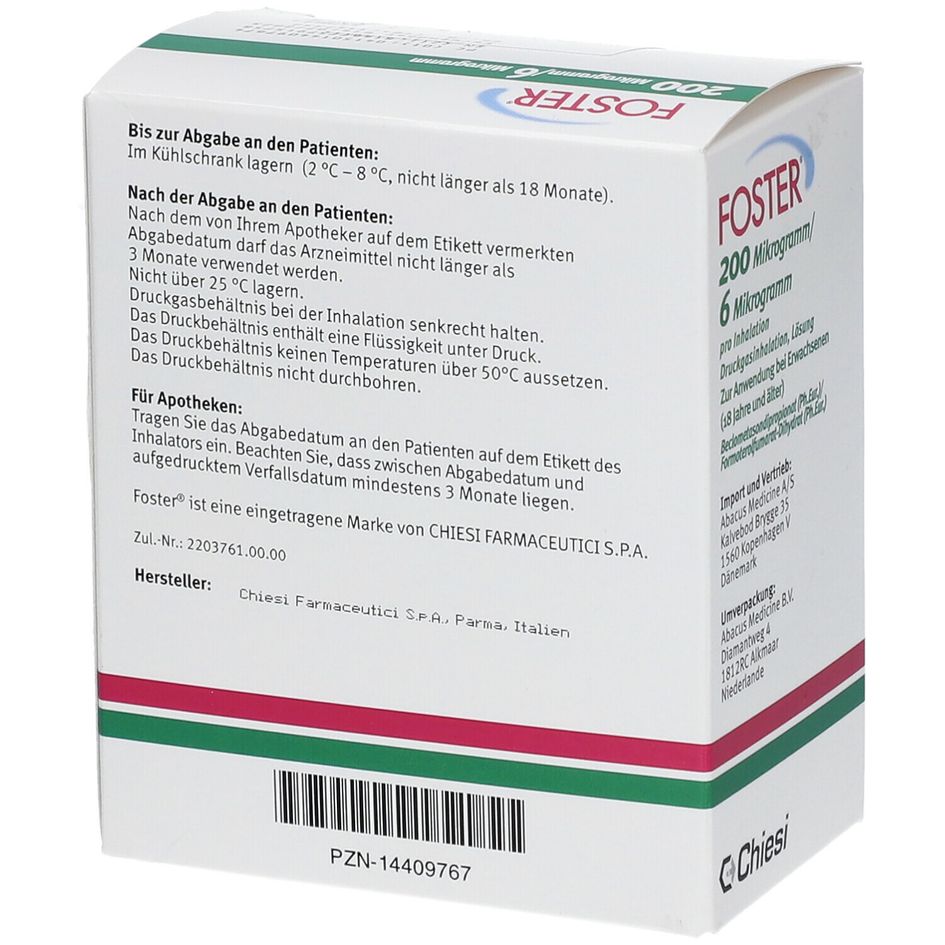 FOSTER 200/6 µg 120 Hub Dosieraerosol 2 St - shop-apotheke.com
