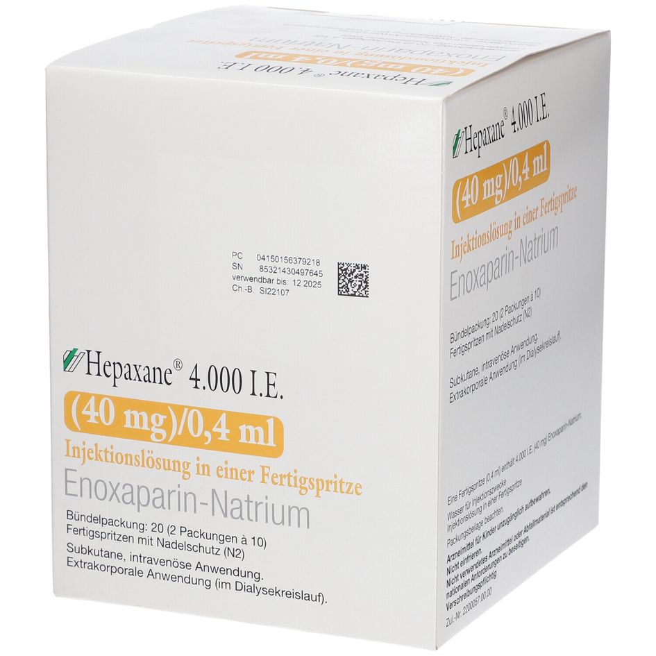 Hepaxane® 4.000 I.E. 40 mg/0,4 ml 20 St - shop-apotheke.com
