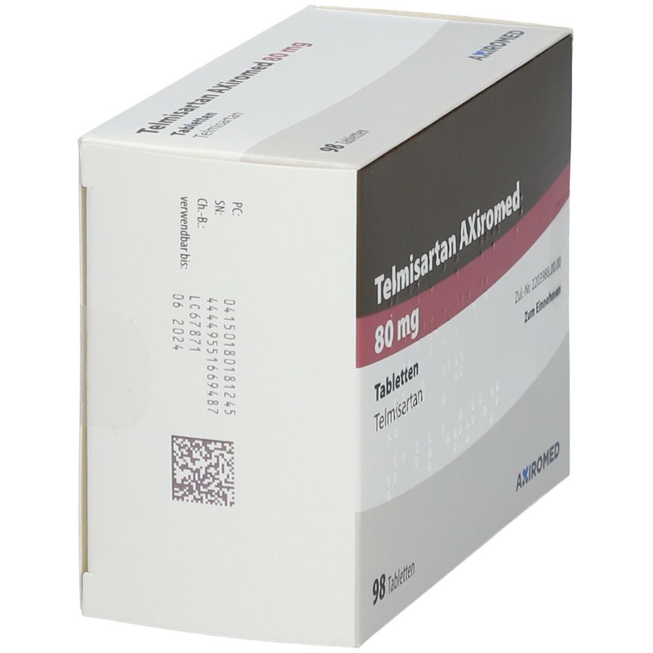 TELMISARTAN AXiromed 80 mg Tabletten 98 St - shop-apotheke.com