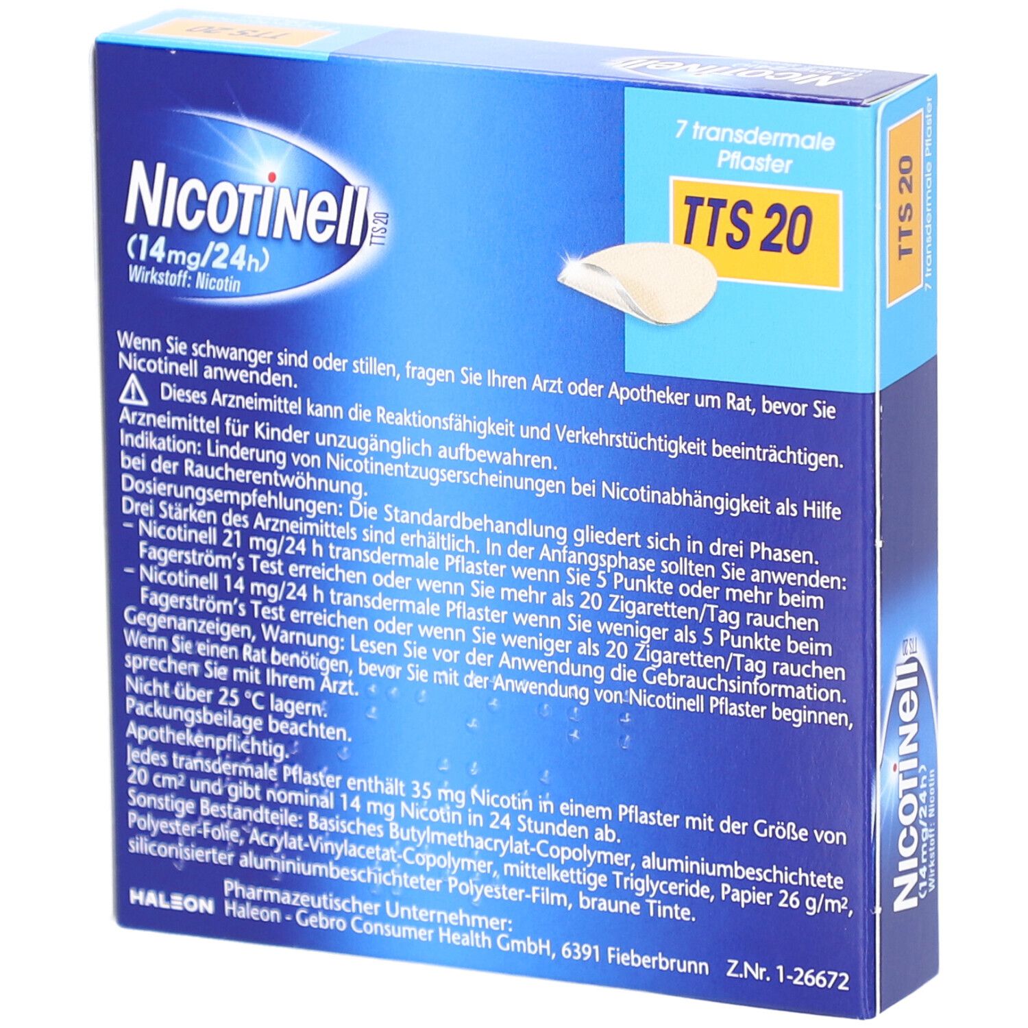 NICOTINELL® Transdermales Pflaster TTS 20 7 St - shop-apotheke.at