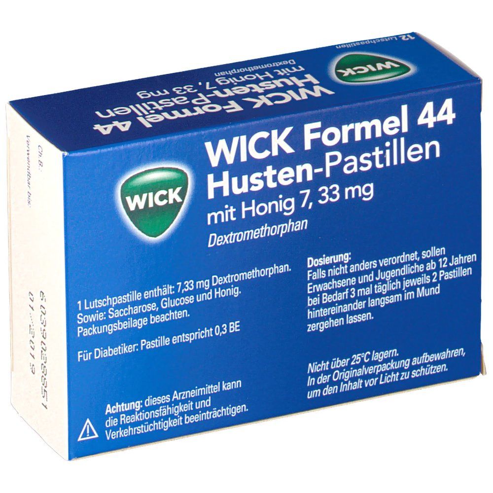 WICK Formel 44 Husten-Pastillen 7,33 mg mit Honig 12 St - shop-apotheke.at
