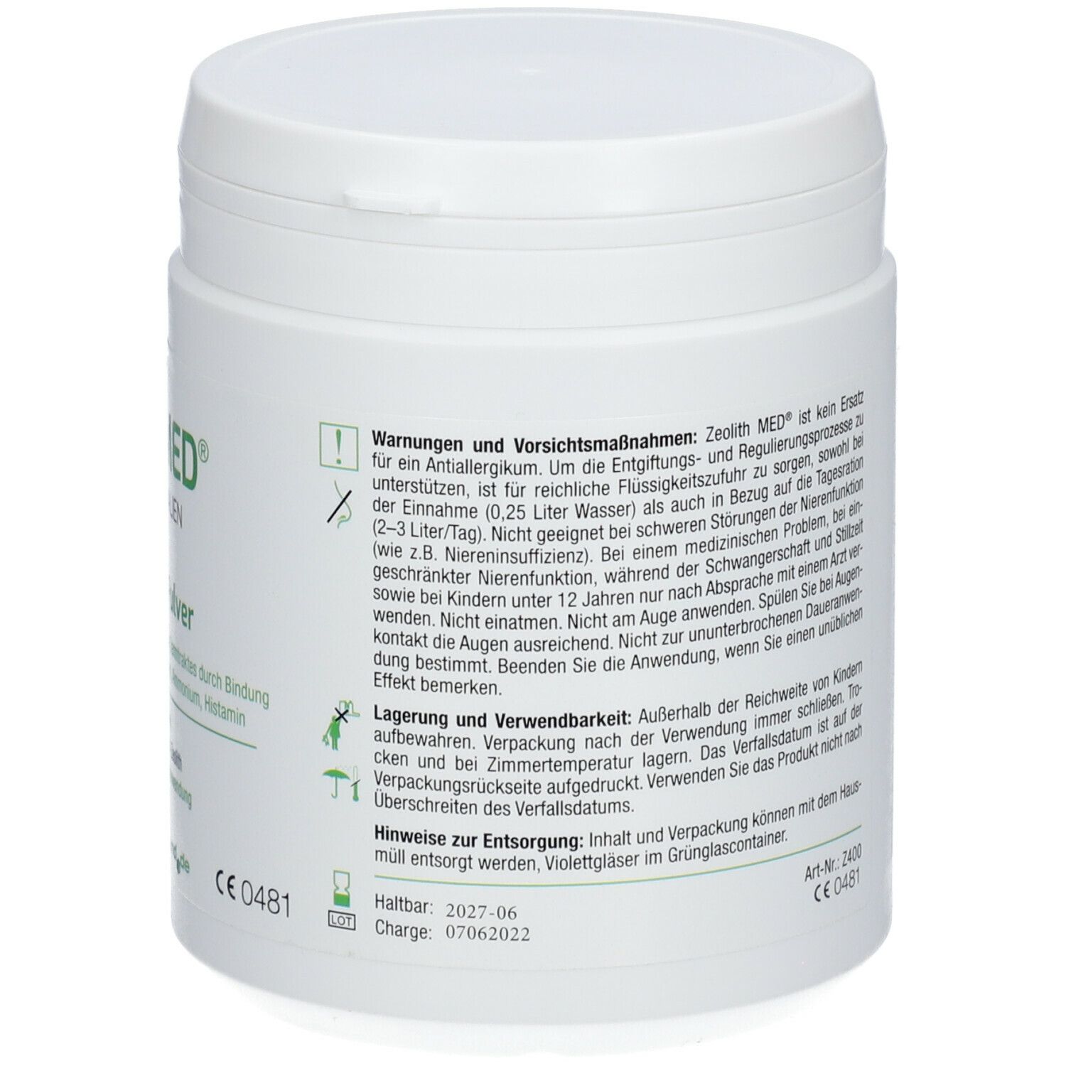 ZeolithMED® 400g Detox-Pulver 400 g - Shop Apotheke