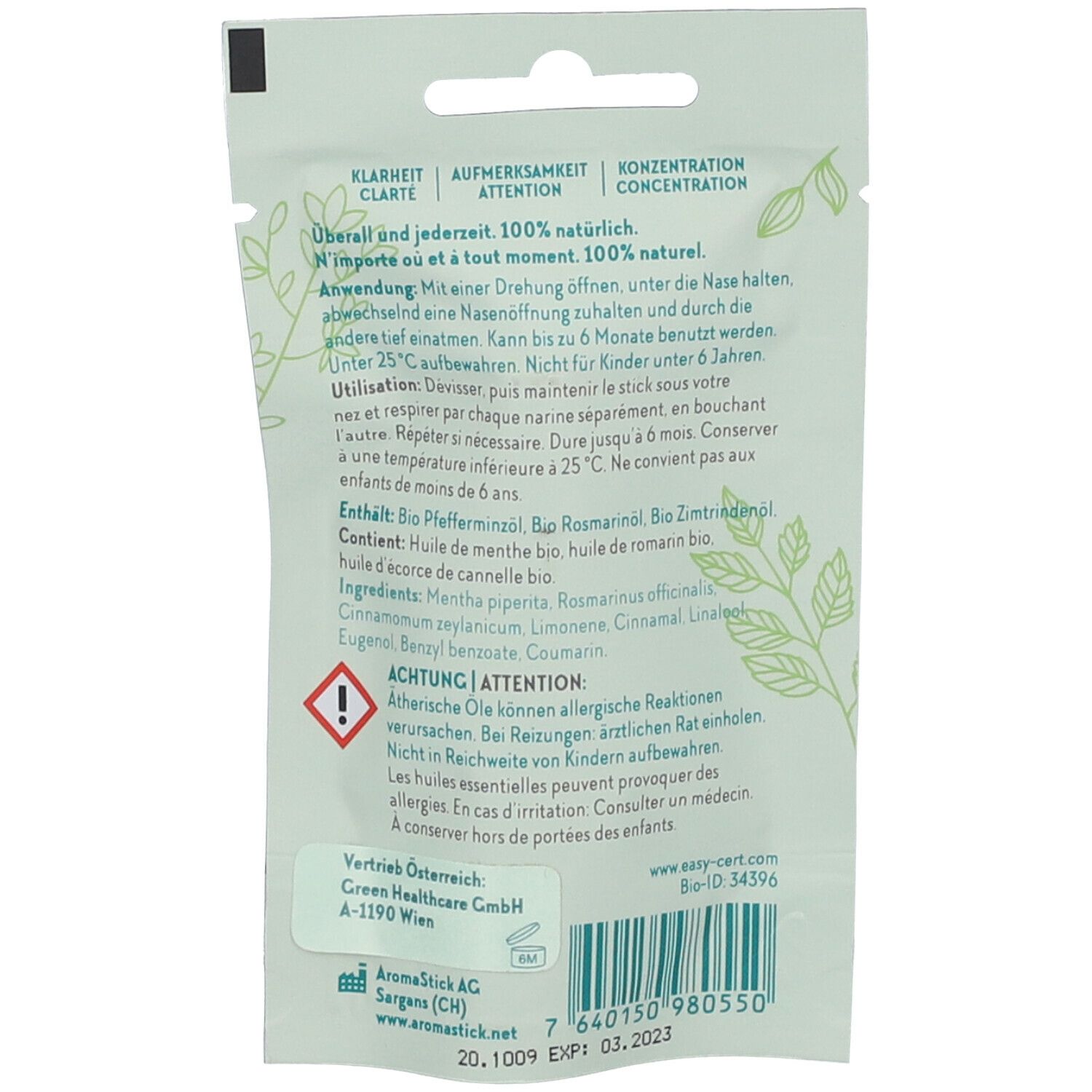 AROMASTICK RIECHSTIFT FOCUS 1 St - Shop Apotheke