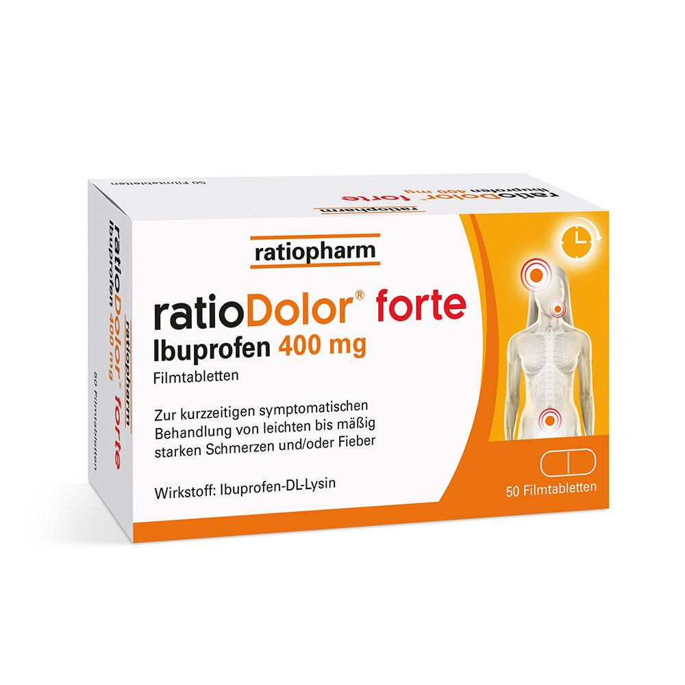 ratioDolor® forte Ibuprofen 400 mg Filmtabletten 50 St - Shop Apotheke