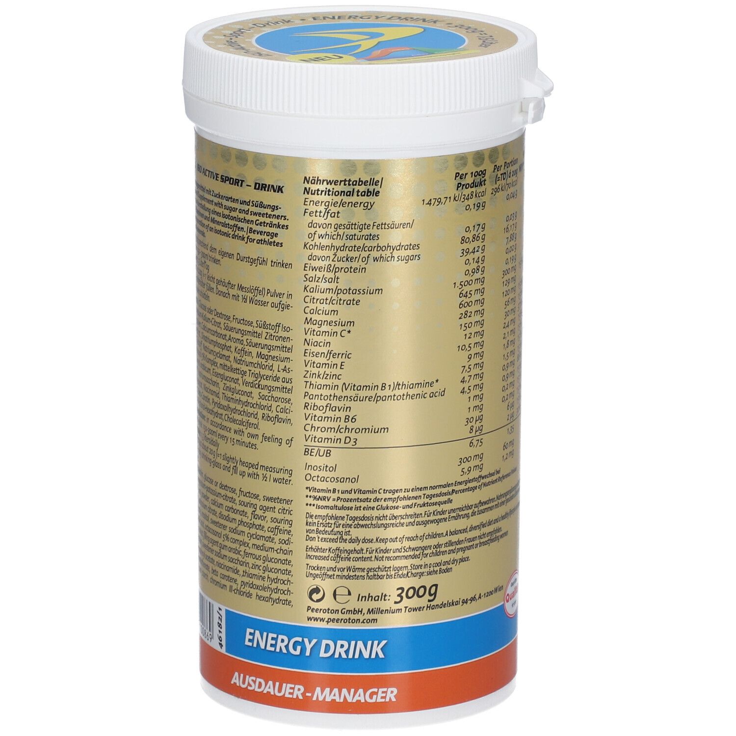 peeroton® ISO Active-Sport-Dring Energy Drink 300 g - Shop Apotheke