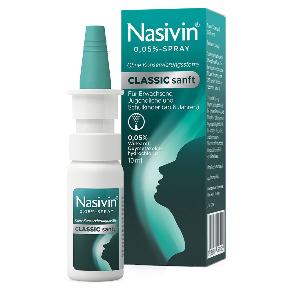 Nasivin® Classic Sanft 0,05% Nasenspray 2x10 ml - Shop Apotheke