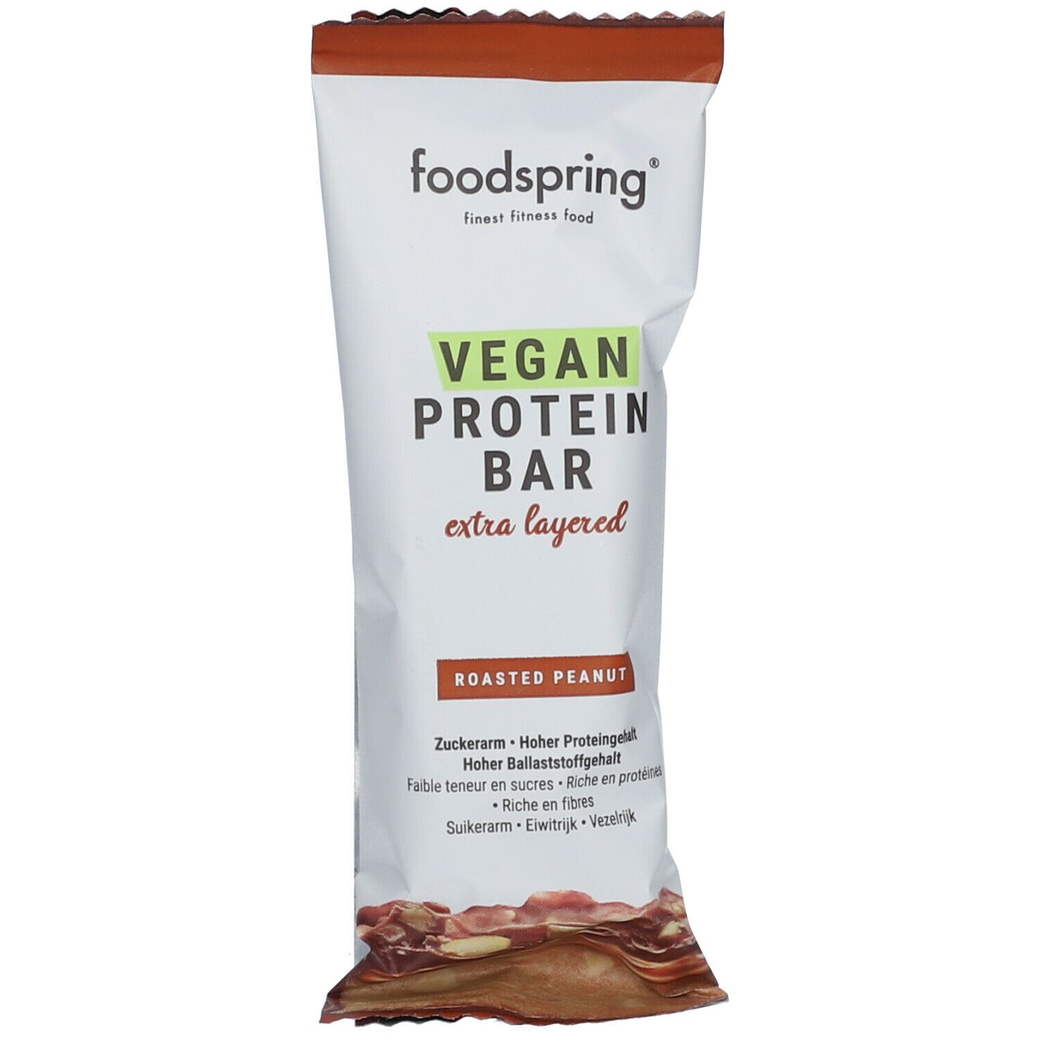 foodspring® Vegan Protein Bar Extra Layered Roasted Peanut 45 g - shop ...