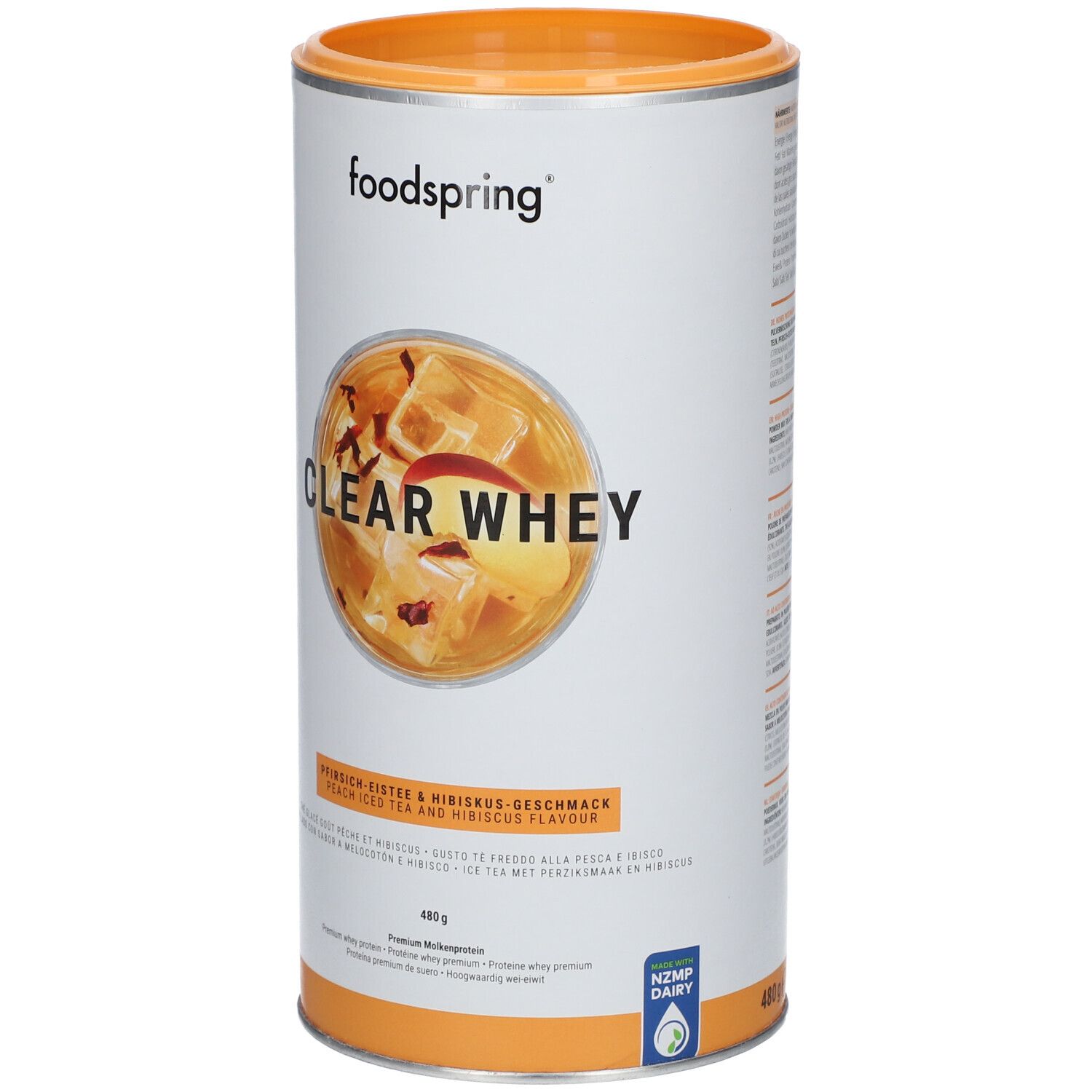 foodspring® Clear Whey Pfirsich Eitee - Hibiskus 480 g - Shop Apotheke