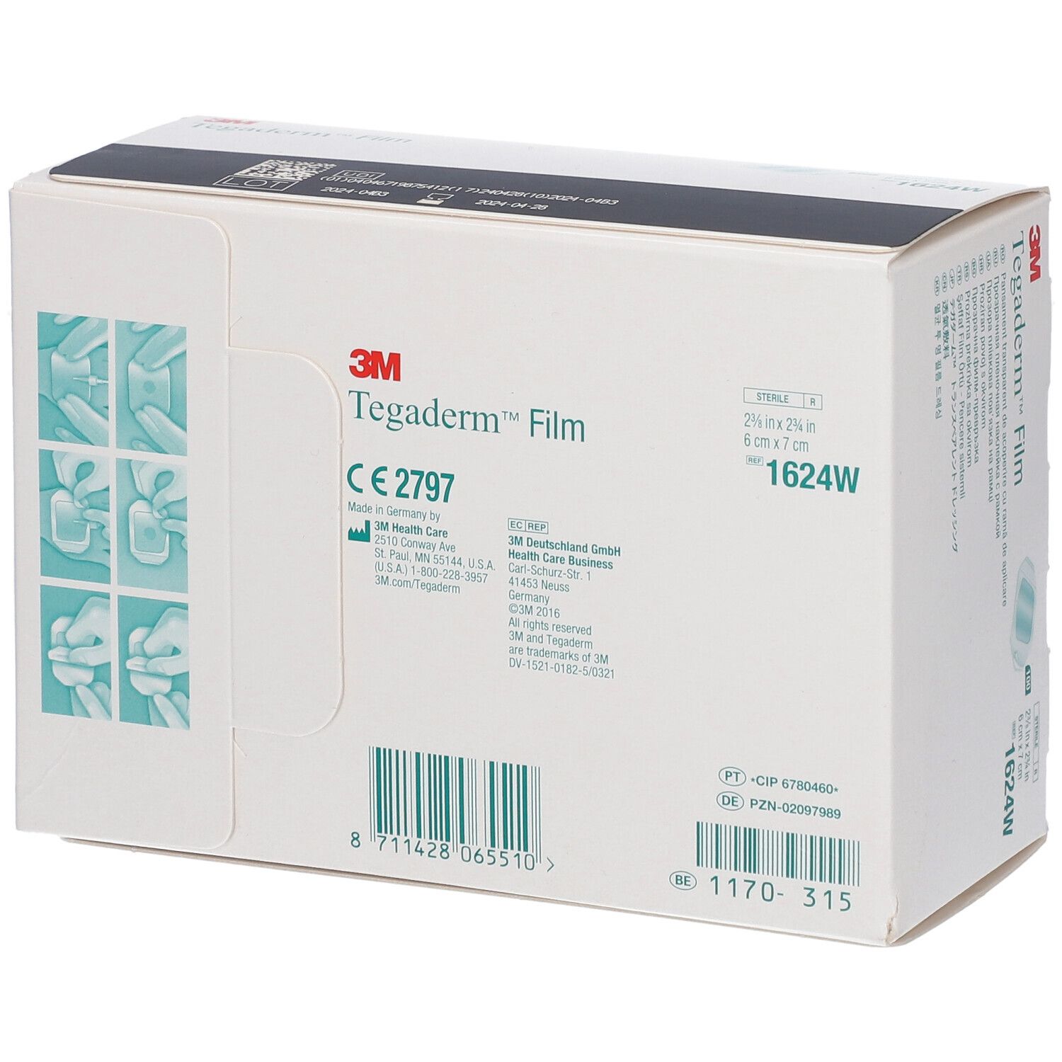3M™ Tegaderm™ Film Pansements transparents (6 cm x 7 cm) 1624W 100 pc(s ...