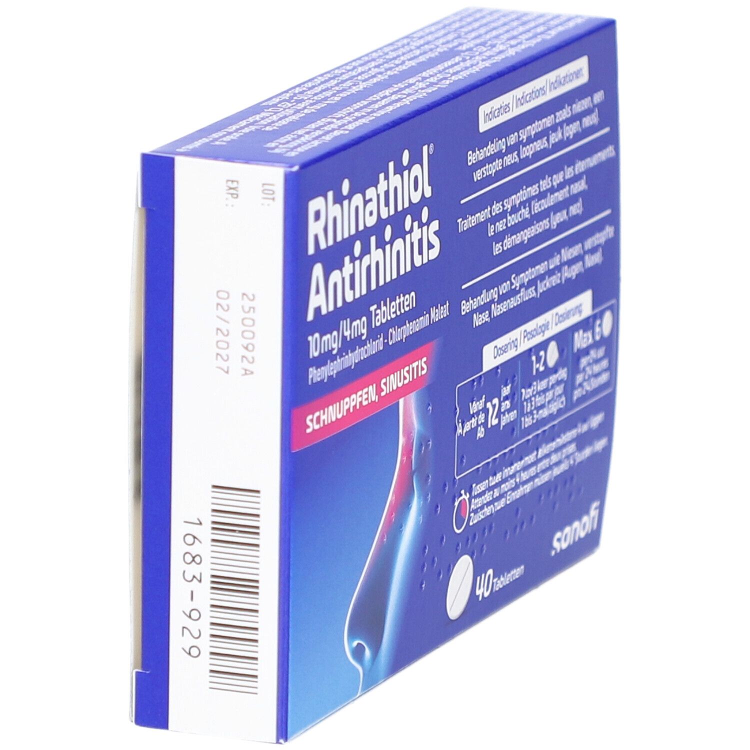 Rhinathiol Antirhinitis 10mg/4mg | Neusverkoudheid, Sinusitis 40 St ...