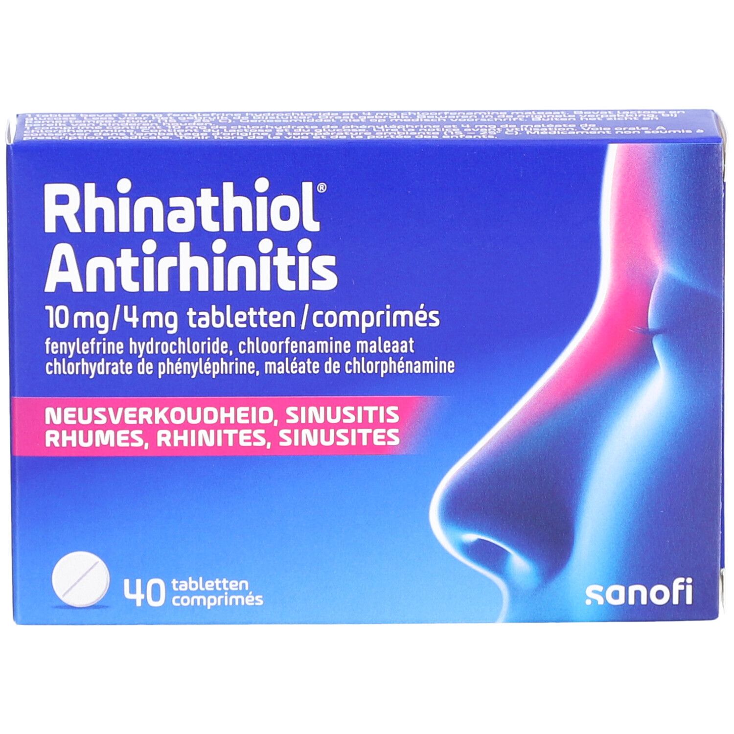 Rhinathiol Antirhinitis 10mg/4mg | Neusverkoudheid, Sinusitis 40 St ...