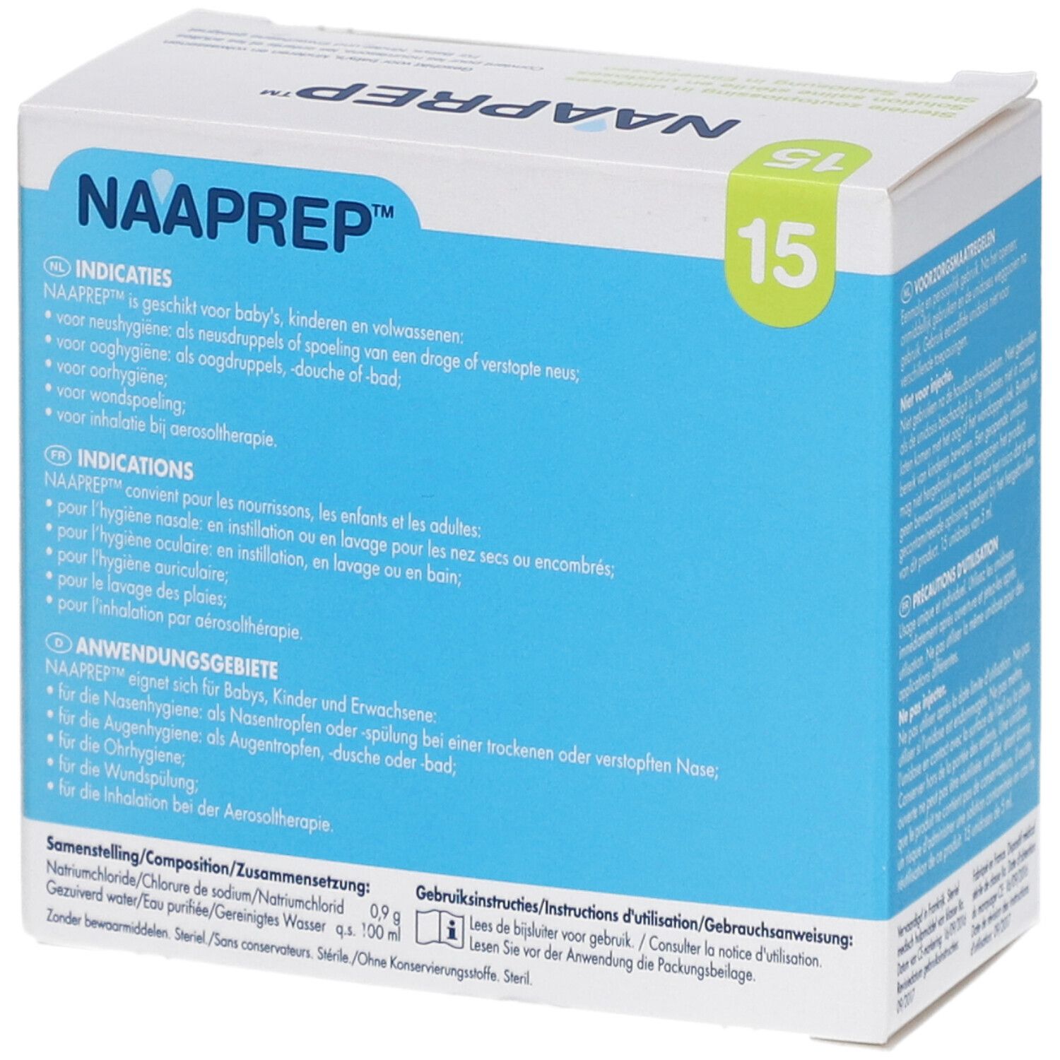 Naaprep Fysiologisch Water 15x5 ml - Farmaline