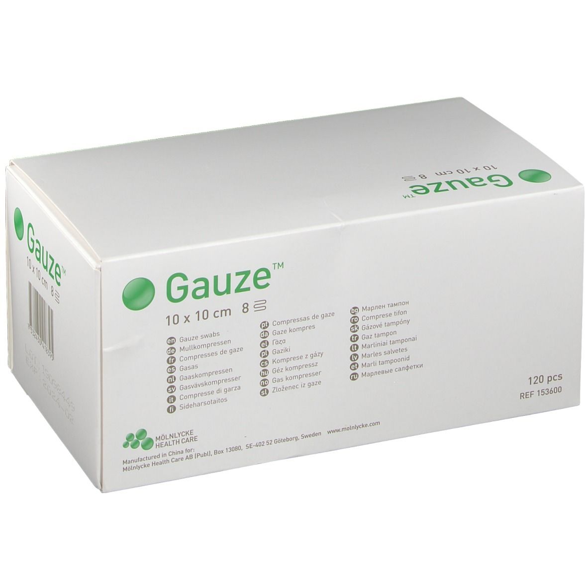 Gauze Compress Non-Sterile 8 Layers 10x10 cm 153600 120 pz | Redcare