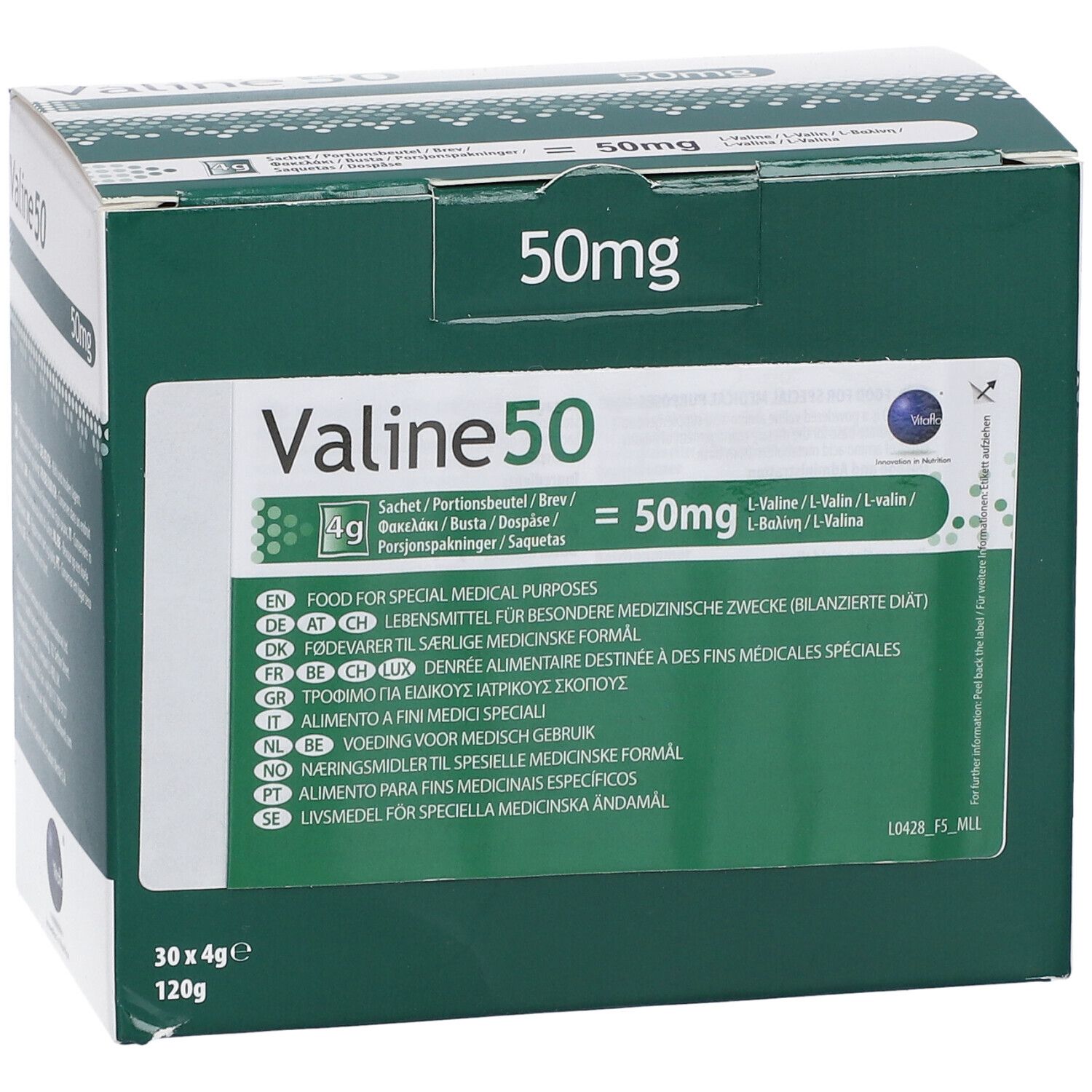 Vitaflo Valine 50 4G Powder 30 pz | Redcare