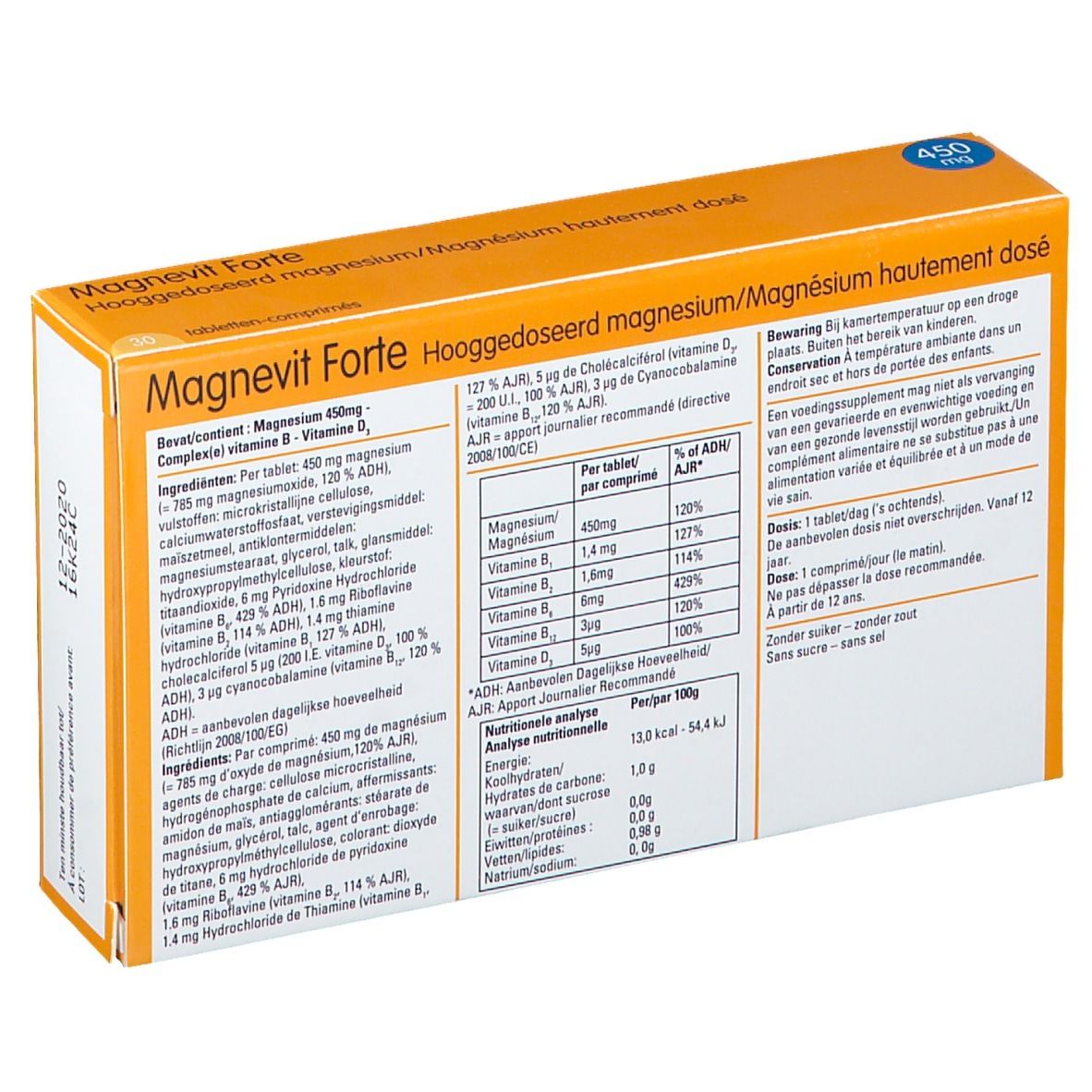 Magnevit Forte Teva 450mg 30 pz | Redcare