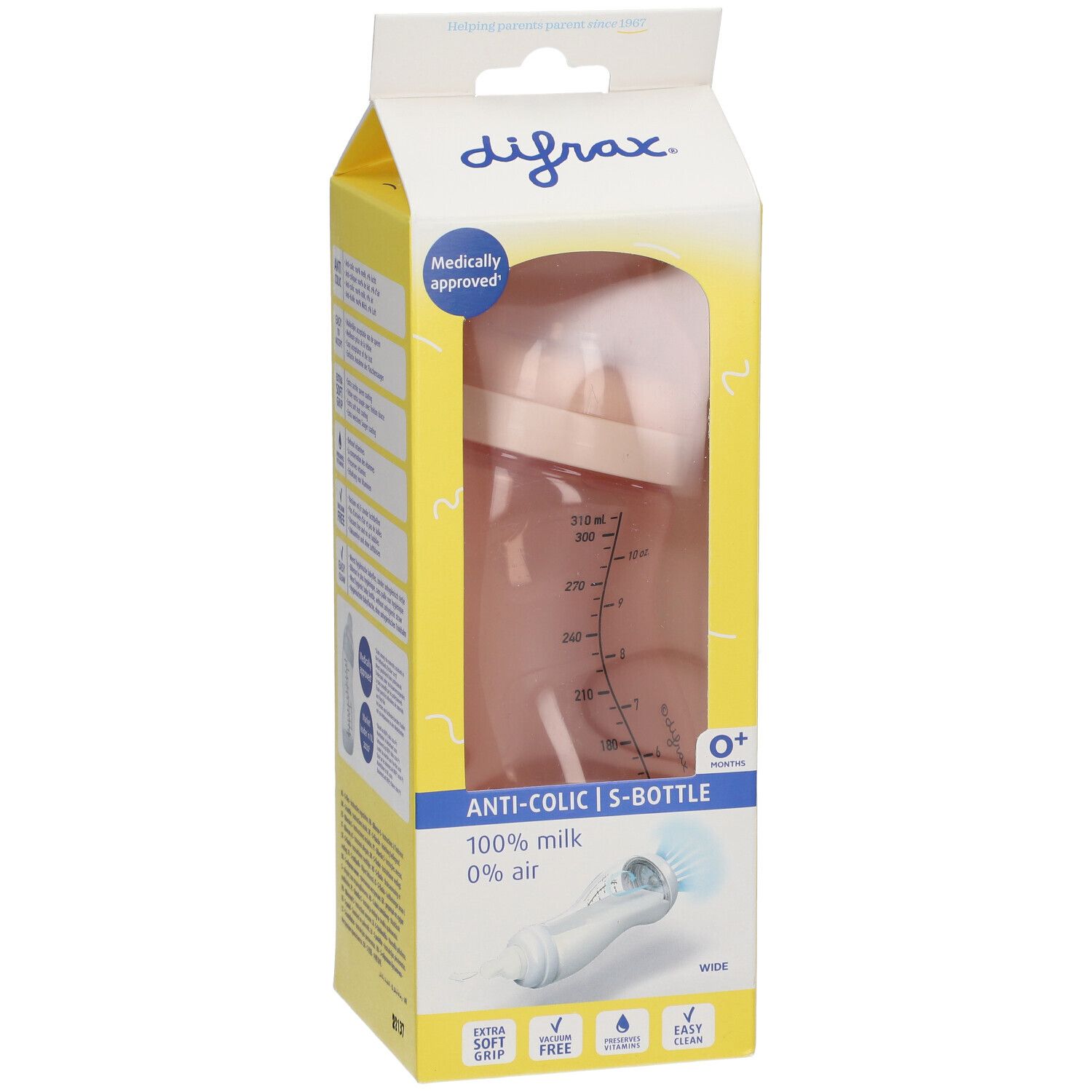 difrax® EASY GRIP Anti-Kolik-Flasche S 240 ml 310 ml - Shop Apotheke