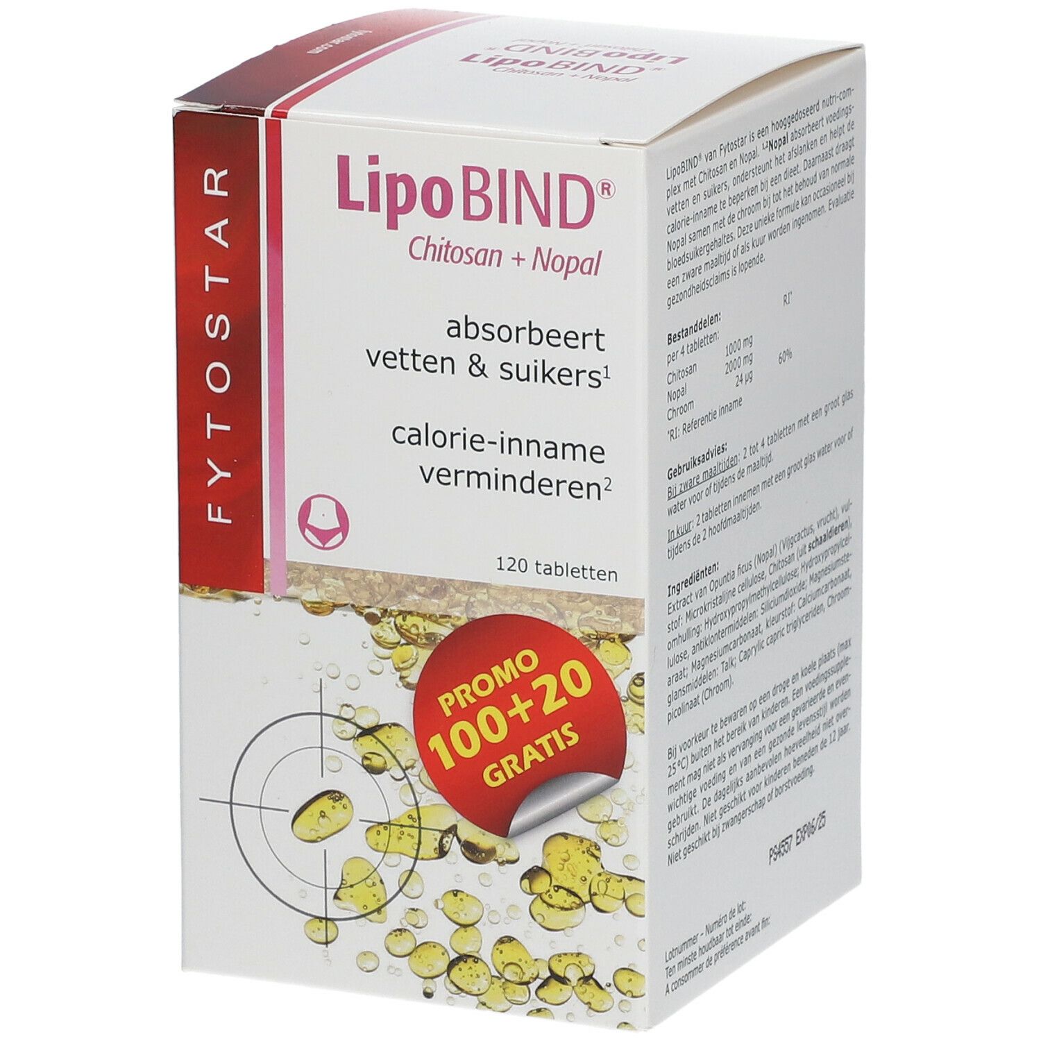 Fytostar Lipobind Chitosan Nopal Maxi 120 pz | Redcare
