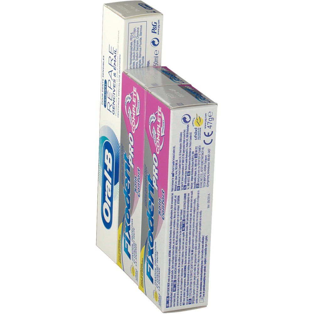 Fixodent Pro Complete Original Adhesive Paste Duo + FREE Oral B ...