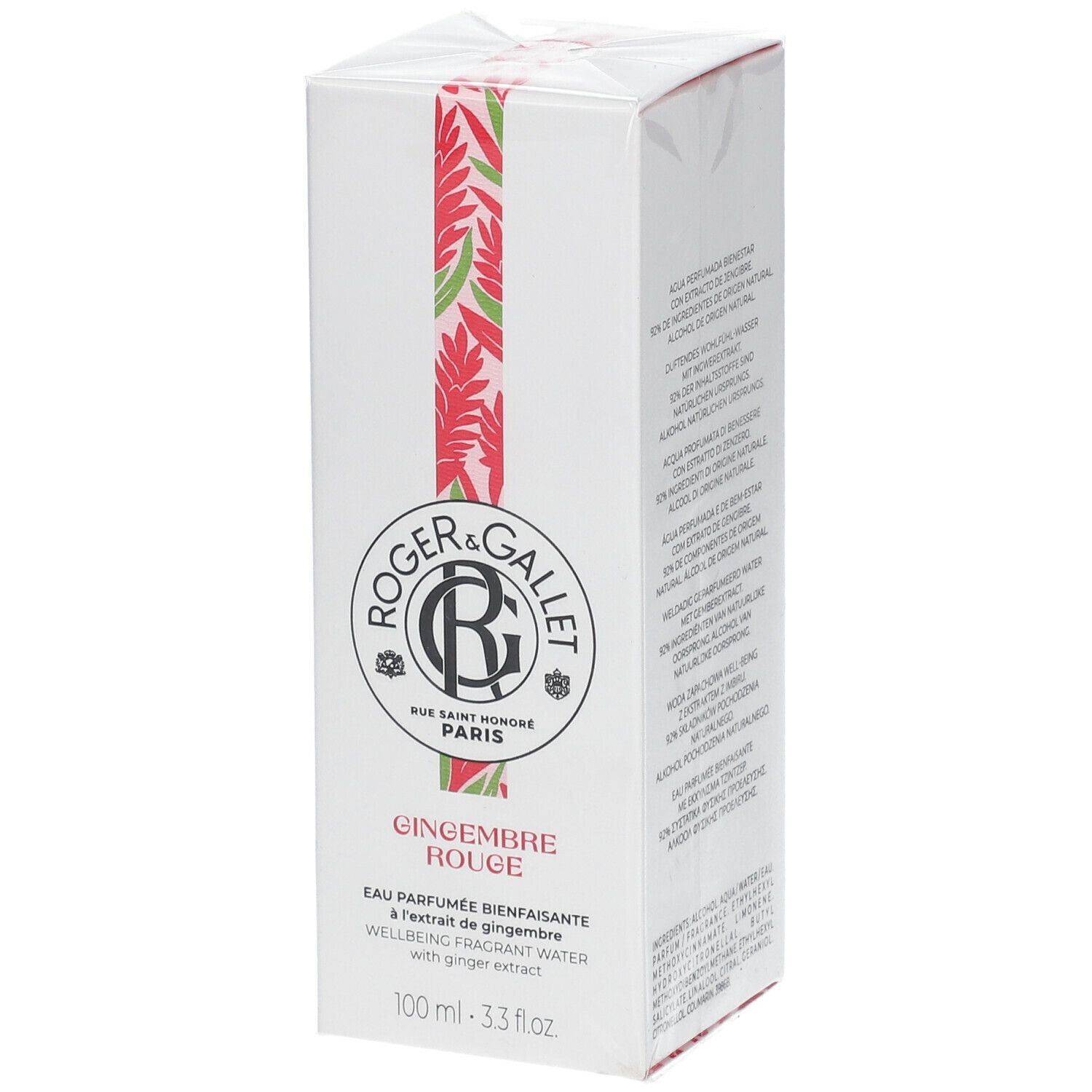 Roger & Gallet Eau Parfumée Bienfaisante GINGEMBRE ROUGE 100 ml ...