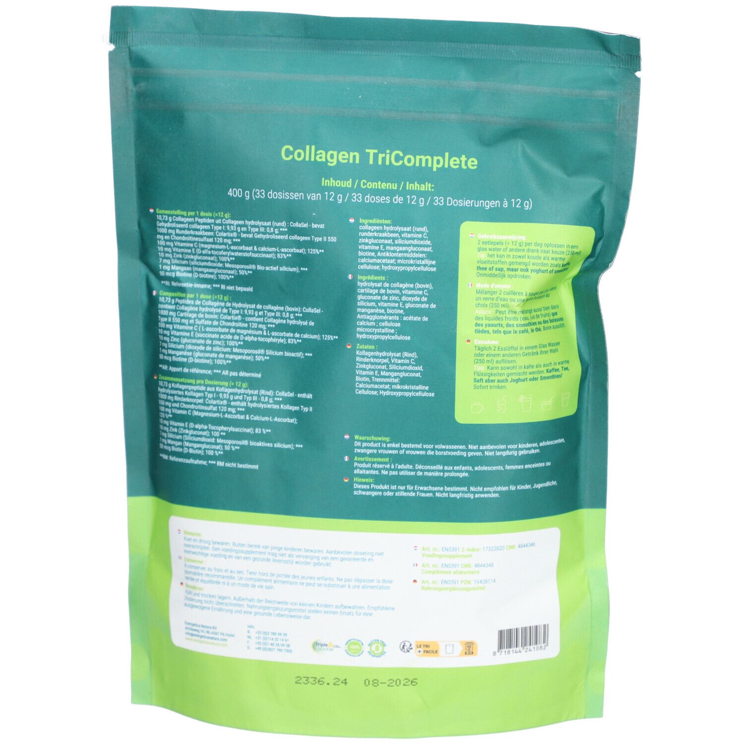BIOTICS RESEARCH Collagen TriComplete- REFILL PACK 400 g - Shop Apotheke