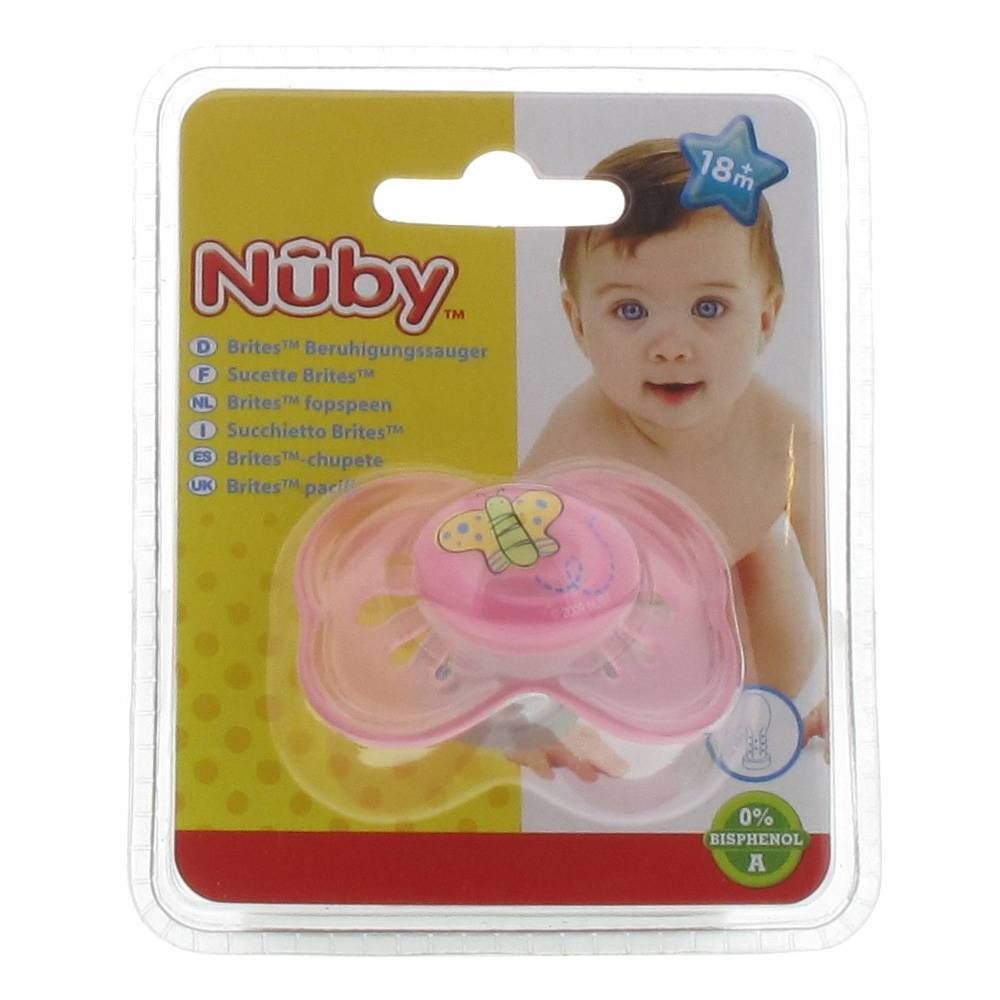 Nuby Pacifier Brites Ovale Pink +18 Months 1 pz | Redcare