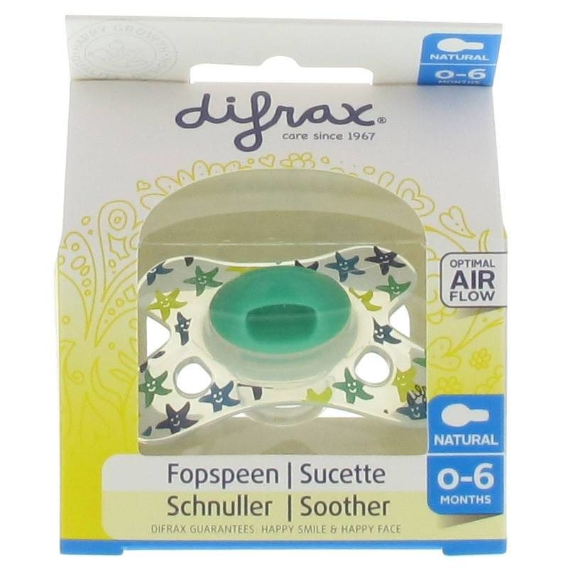 Difrax Soother Mini Natural Assort 0-6m Stars 1 pz | Redcare