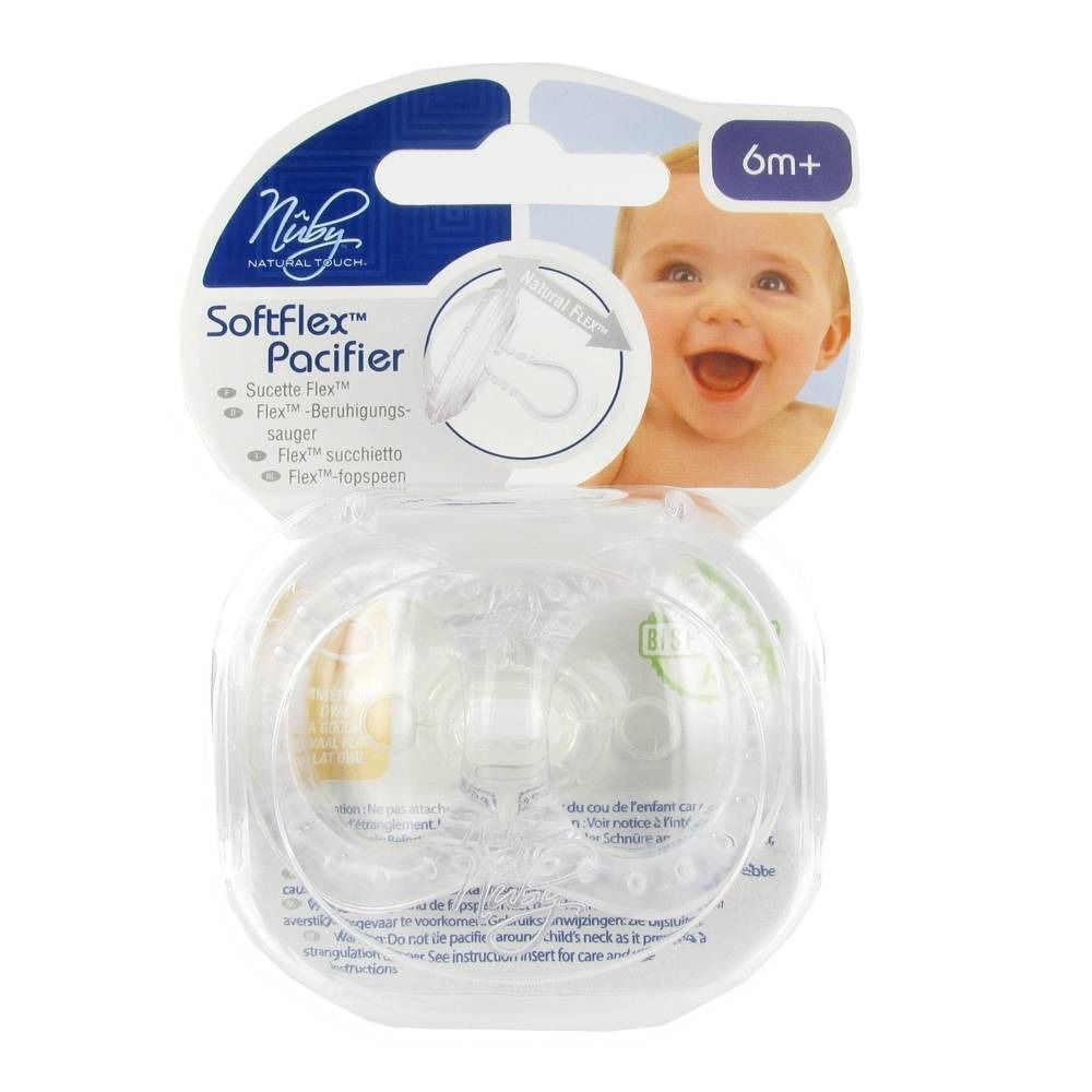 Nuby Natural Touch SoftFlex Pacifier Oval 6m+ Transparent 1 pz | Redcare