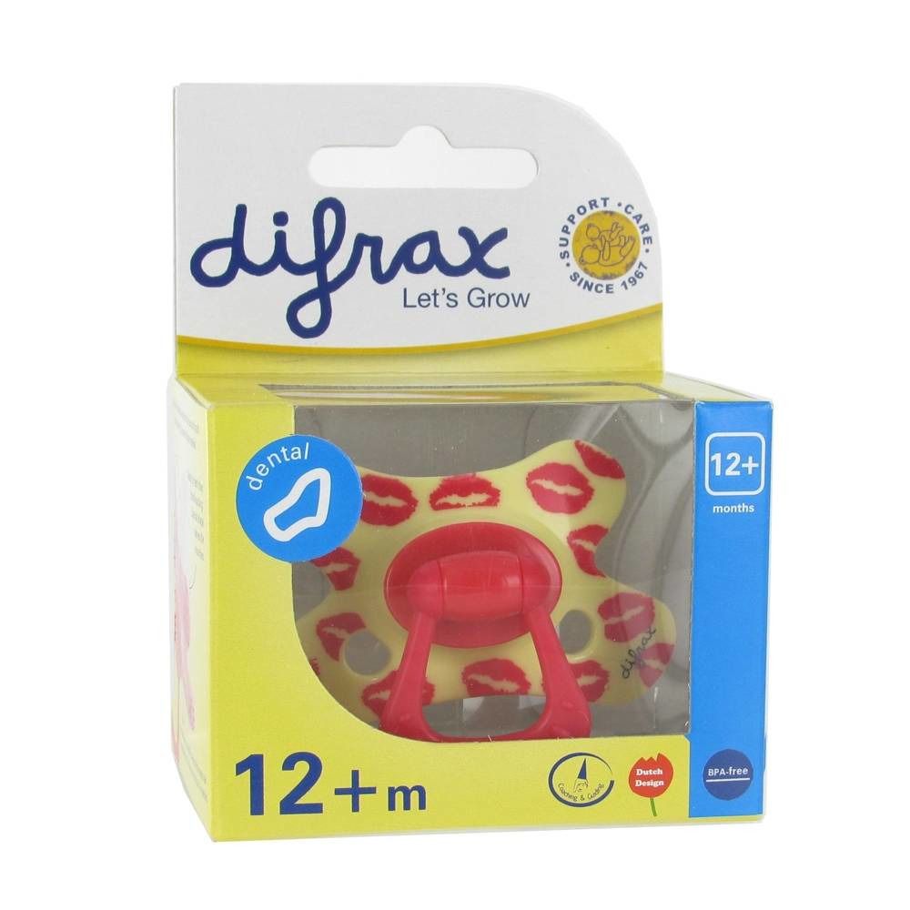Difrax Soother Dental +12M Red Kisses 1 pz | Redcare