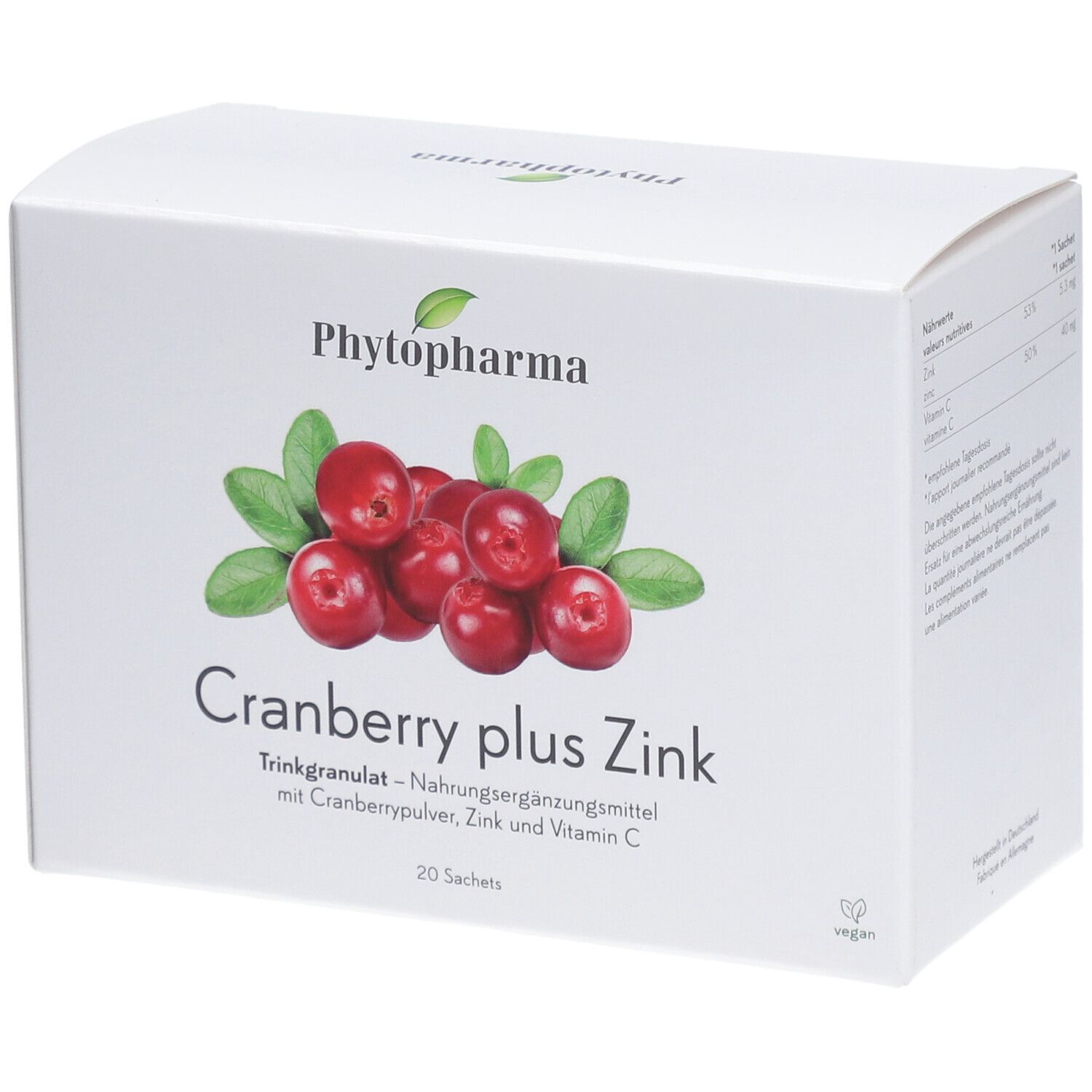 PHYTOPHARMA Cranberry plus Zink 20 St - Shop Apotheke