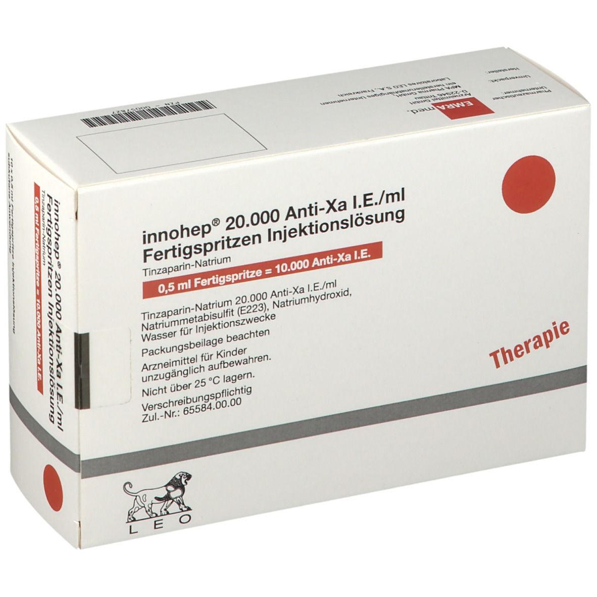 Innohep 20.000 Anti-Xa I.E./ml 0,5 ml 10x0,5 ml mit dem E-Rezept kaufen ...