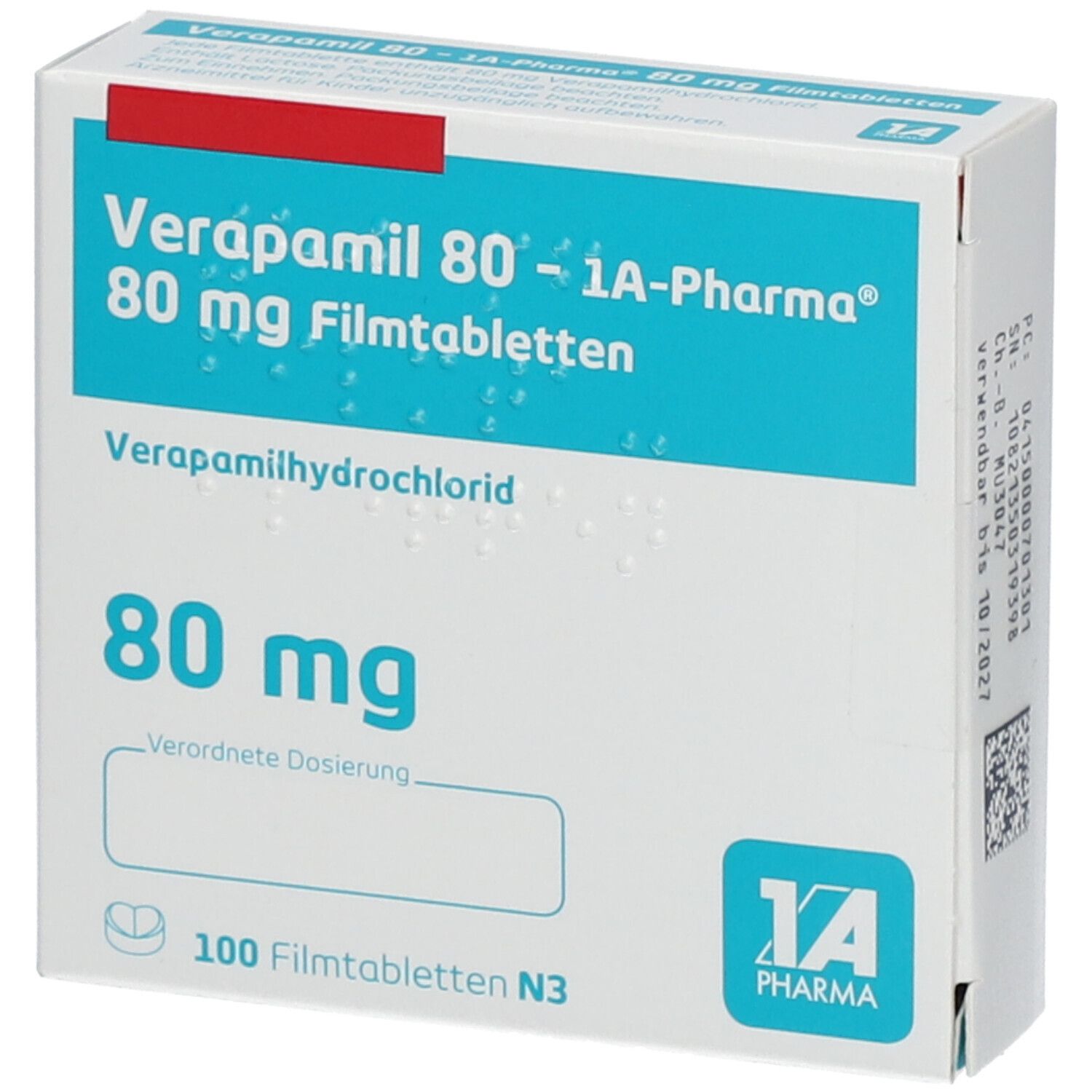 Verapamil 80 1A Pharma® 100 St mit dem E-Rezept kaufen - Shop Apotheke