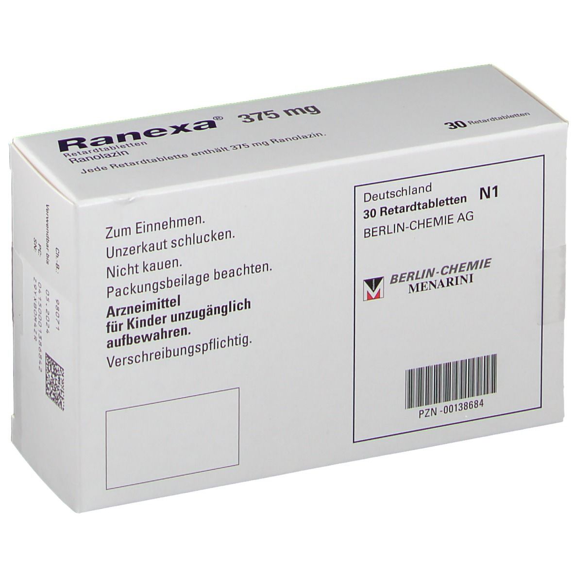 Ranexa® 375 mg 30 St mit dem E-Rezept kaufen - Shop Apotheke