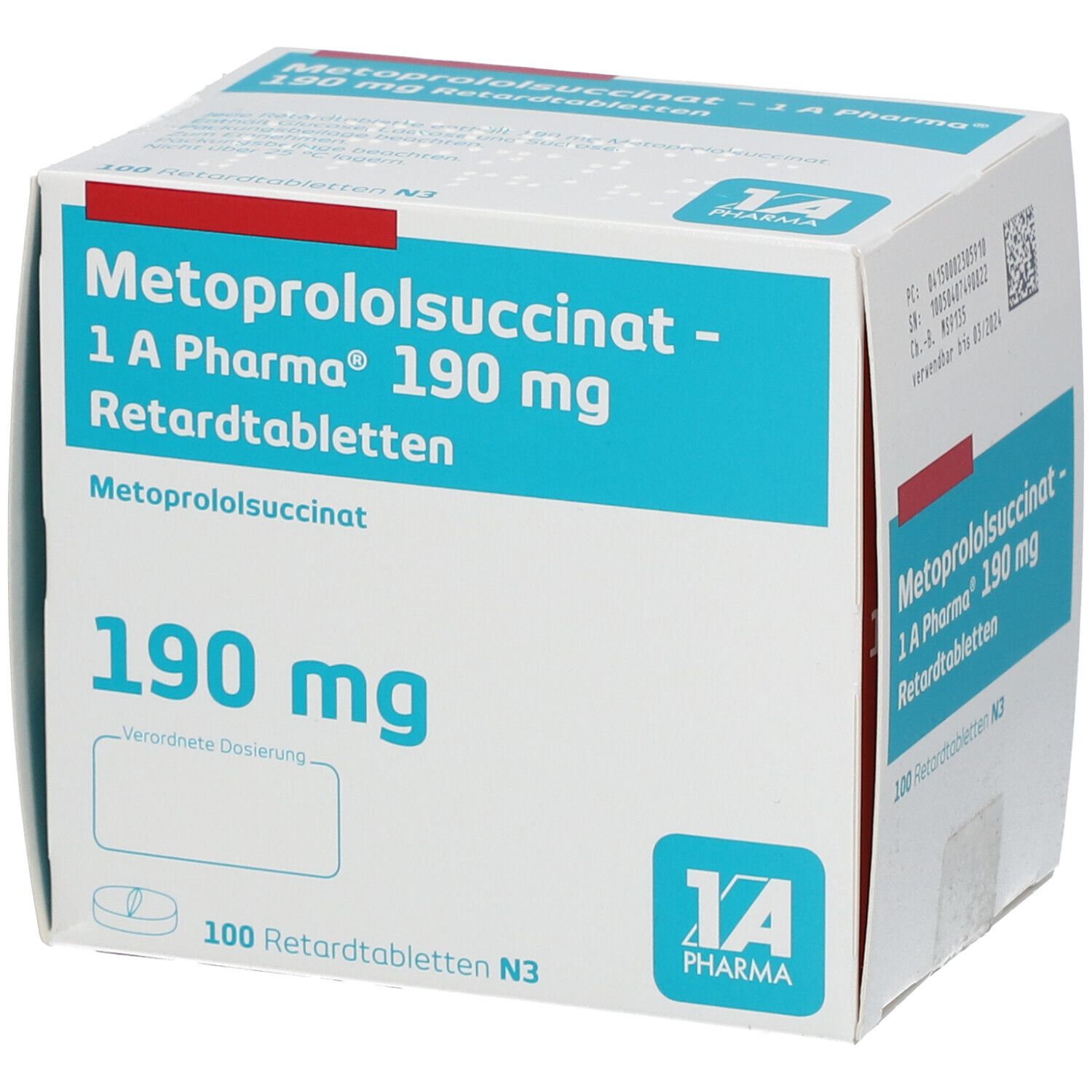 Metoprololsuccinat 1A190Mg 100 St mit dem E-Rezept kaufen - Shop Apotheke