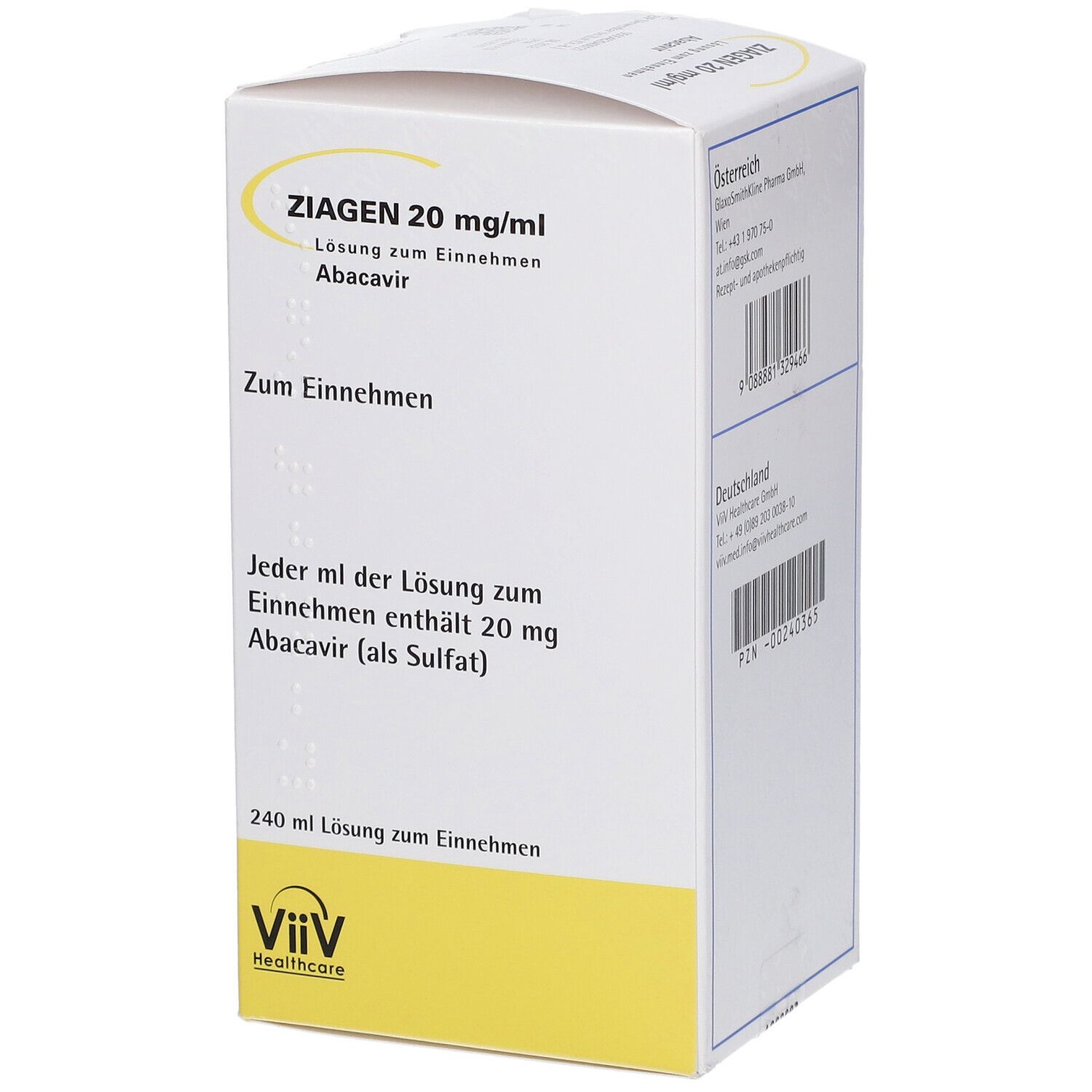 ZIAGEN® 20 mg/ml 240 ml mit dem E-Rezept kaufen - Shop Apotheke