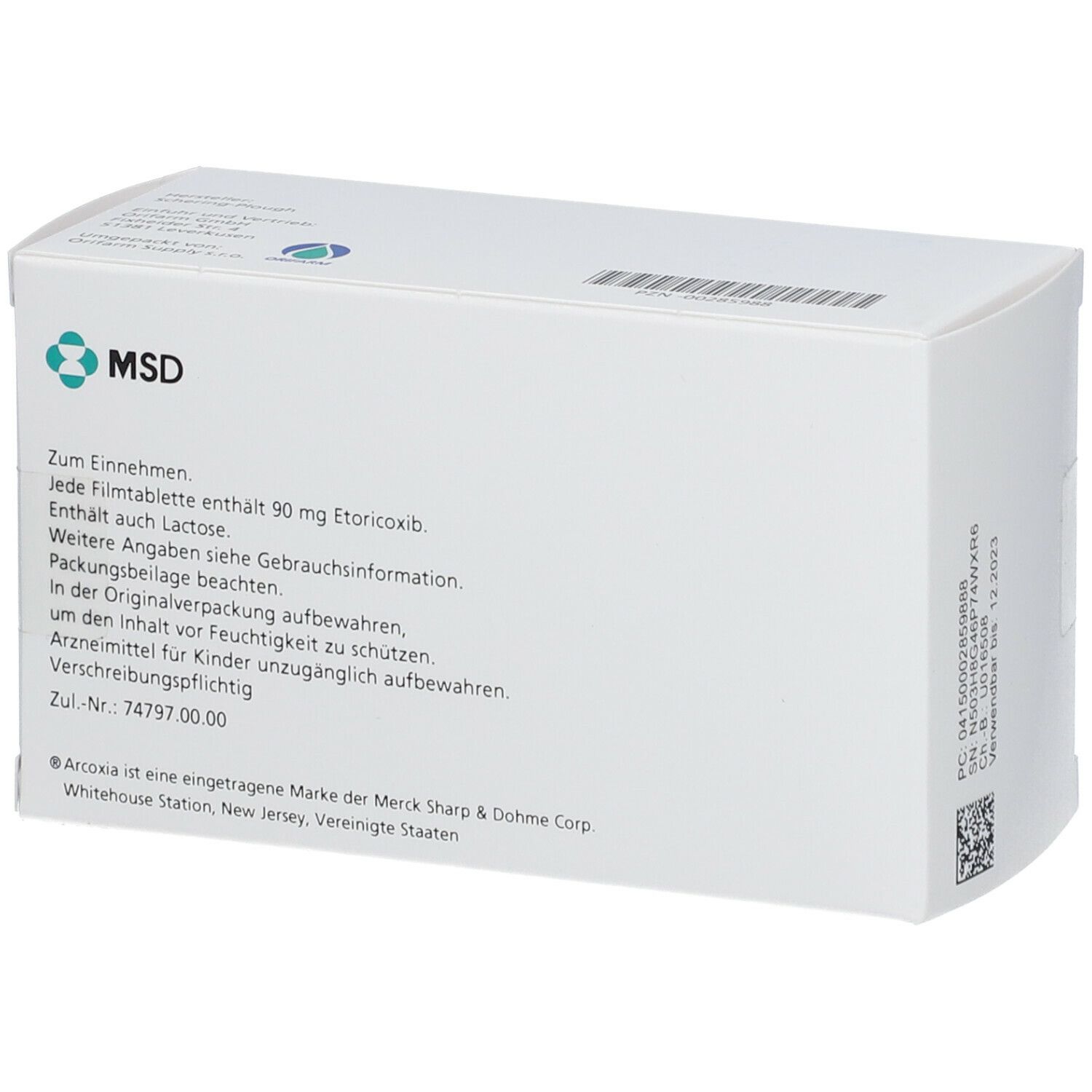 ARCOXIA 90 mg 50 St mit dem E-Rezept kaufen - Shop Apotheke