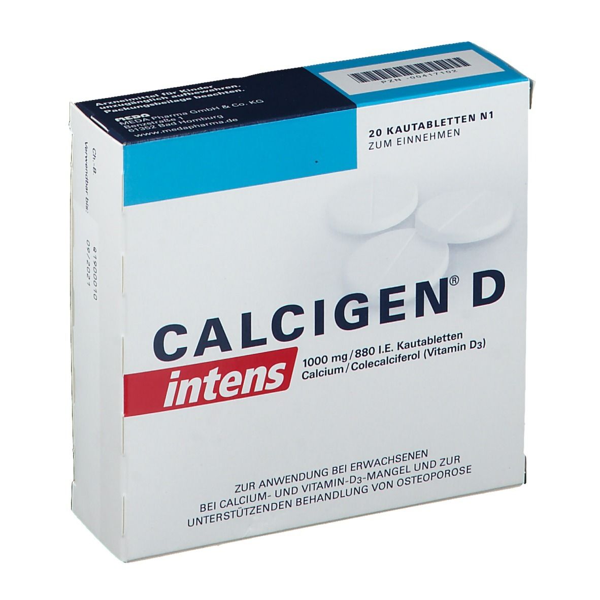 Calcigen® D intens 1000 mg/880 I.E. 20 St - Shop Apotheke