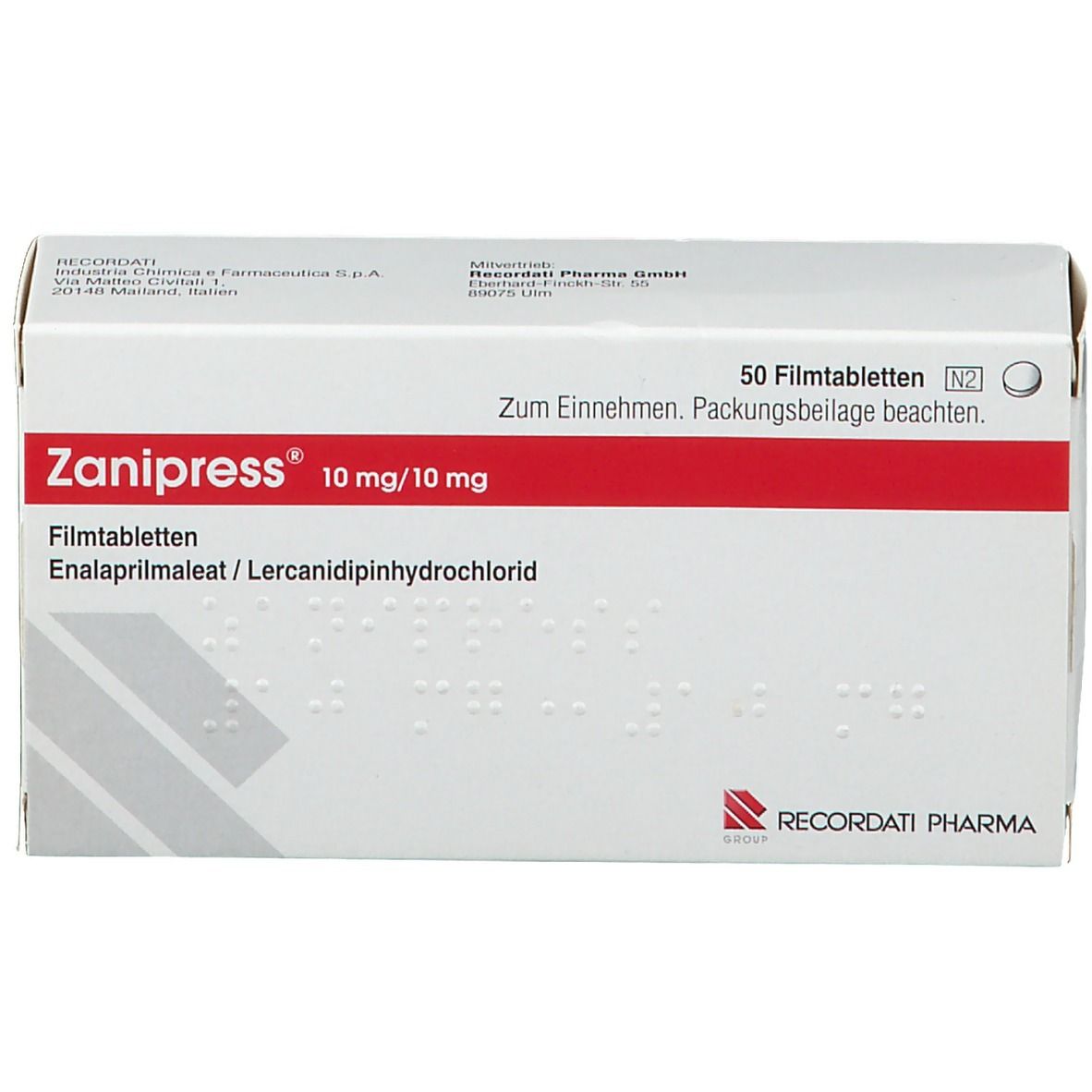 Zanipress® 10 mg/10 mg 50 St mit dem E-Rezept kaufen - Shop Apotheke