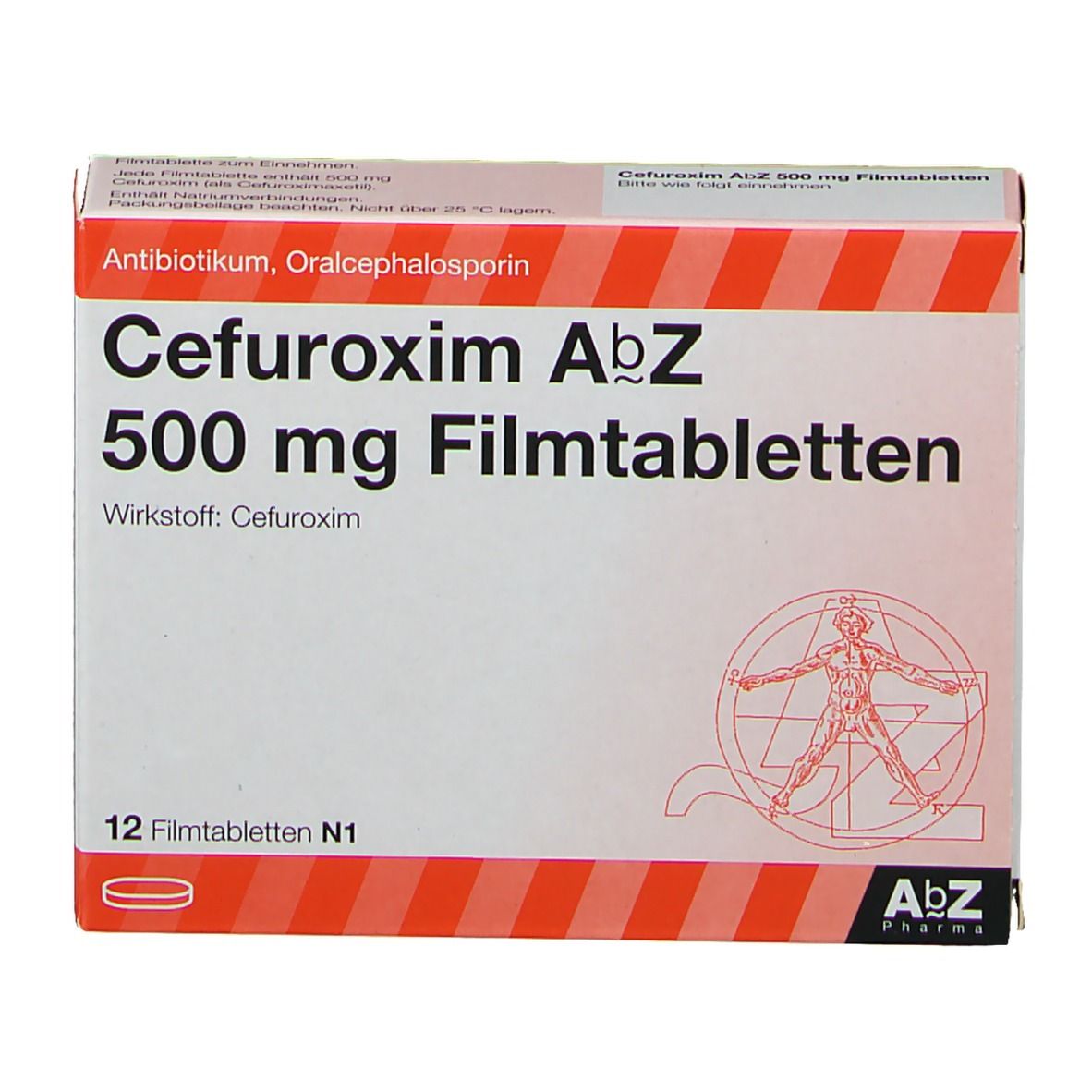 Cefuroxim AbZ 500 mg 12 St mit dem E-Rezept kaufen - Shop Apotheke