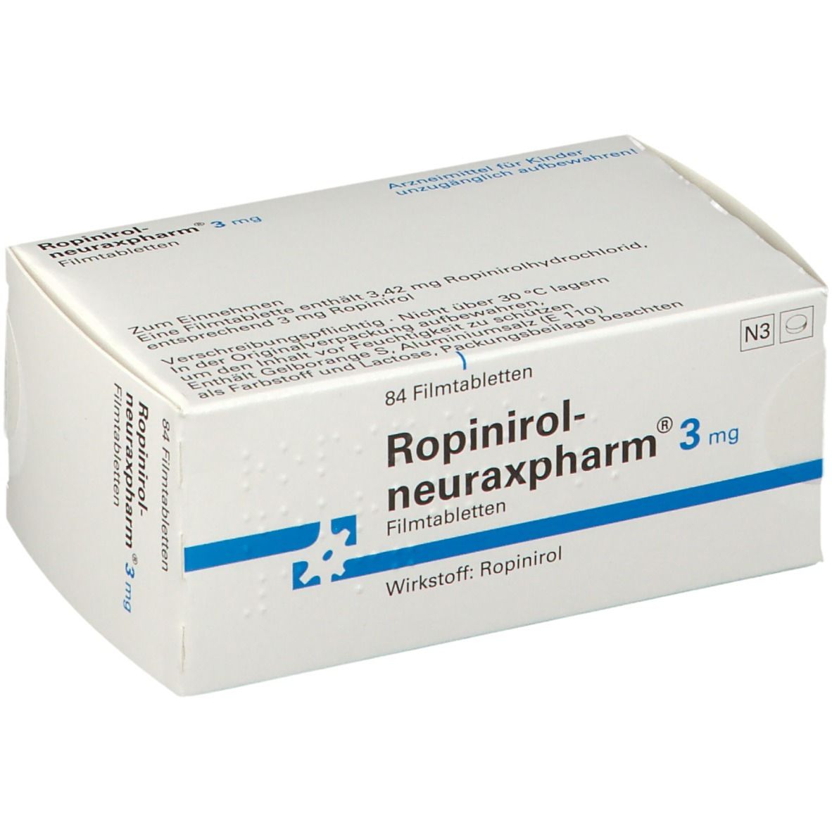 Ropinirol-neuraxpharm® 3 mg 84 St mit dem E-Rezept kaufen - Shop Apotheke