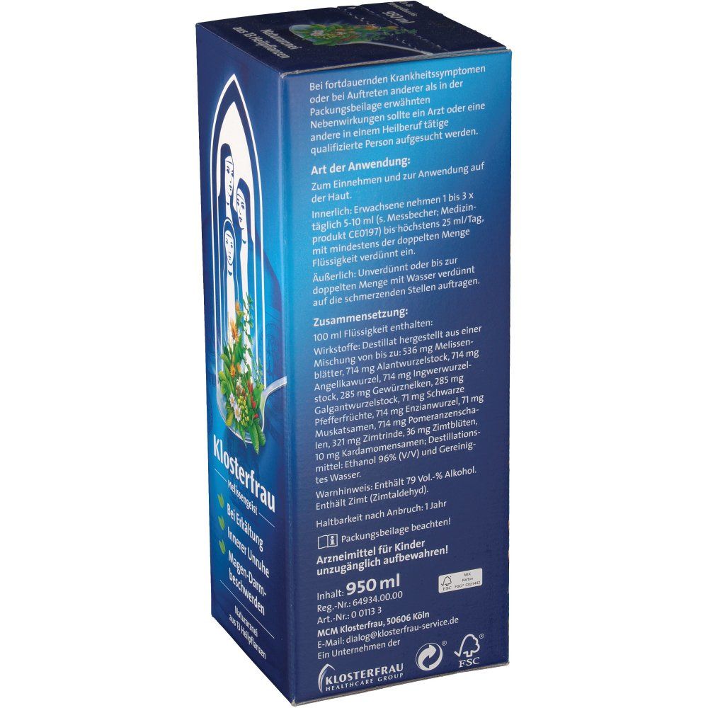 KLOSTERFRAU Melissengeist 950 ml - Shop Apotheke