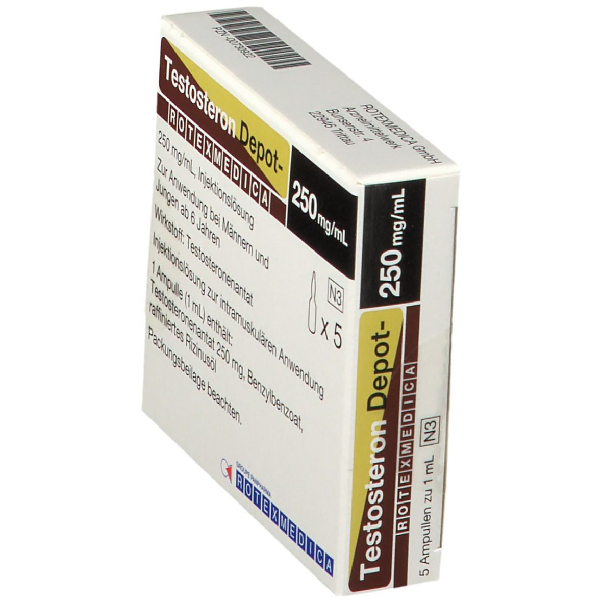 Testosteron Depot-Rotexmedica 250 mg/ml 5x1 ml - shop-apotheke.com
