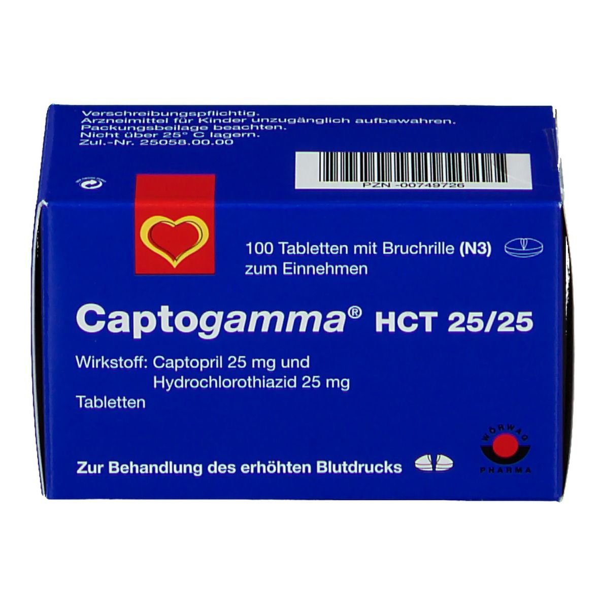 Captogamma® HCT 25/25 100 St mit dem E-Rezept kaufen - Shop Apotheke