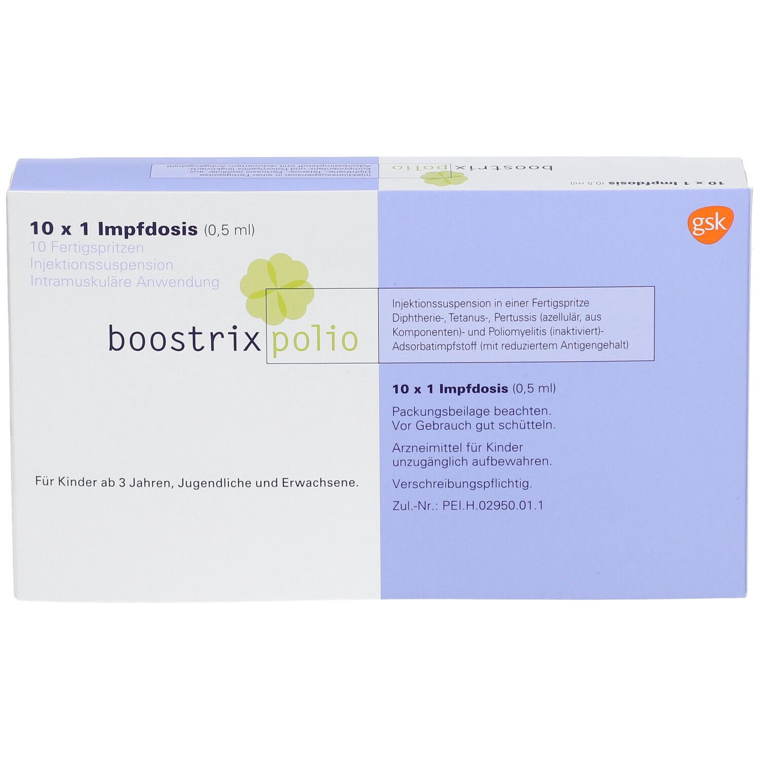 boostrix Polio 10x0,5 ml mit dem E-Rezept kaufen - Shop Apotheke