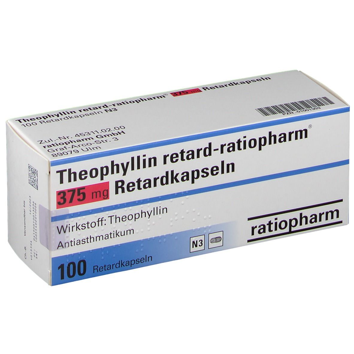 Theophyllin retard-ratiopharm® 375 mg 100 St - shop-apotheke.com