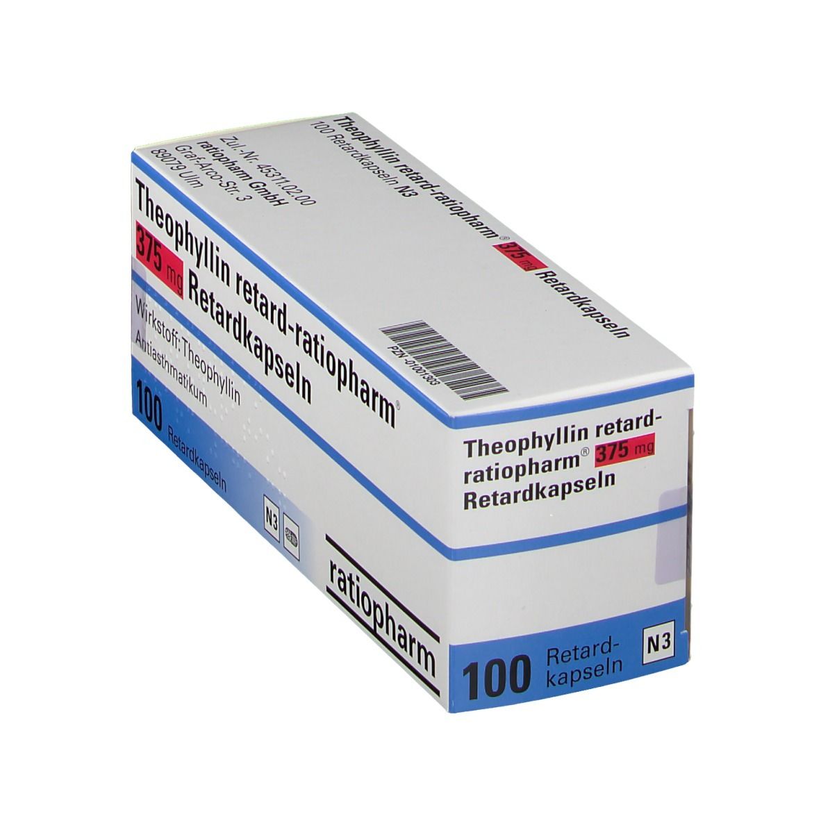 Theophyllin retard-ratiopharm® 375 mg 100 St - shop-apotheke.com