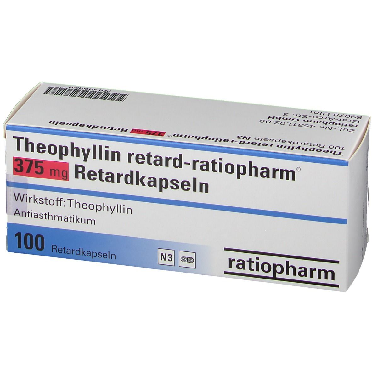 Theophyllin retard-ratiopharm® 375 mg 100 St - shop-apotheke.com