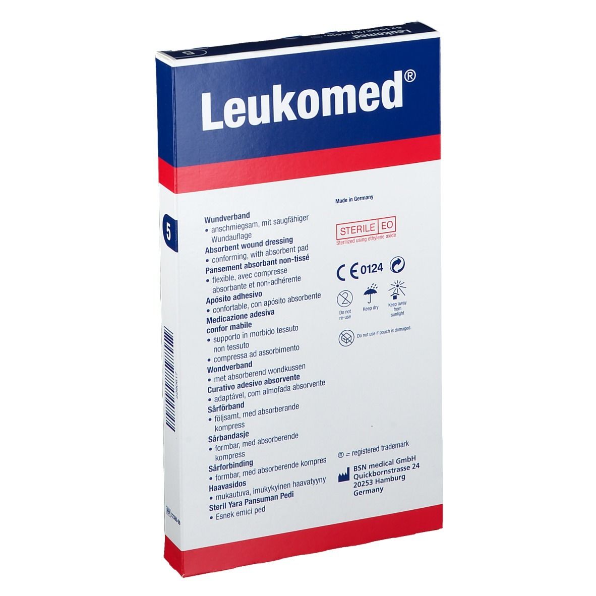 Leukomed® 8 cm x 15 cm steril 5 St - Shop Apotheke