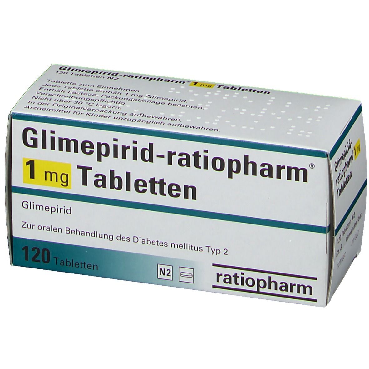 Glimepirid-ratiopharm® 1 mg 120 St mit dem E-Rezept kaufen - Shop Apotheke