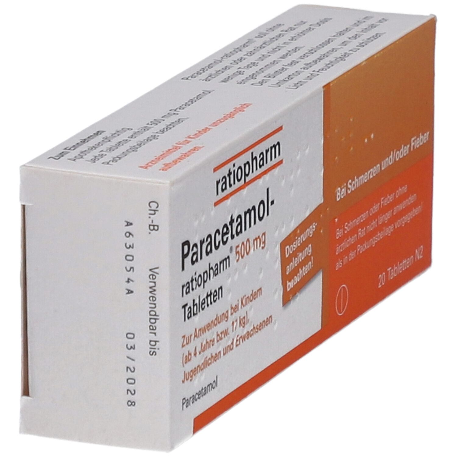 Paracetamol-ratiopharm® 500 mg 20 St - shop-apotheke.com