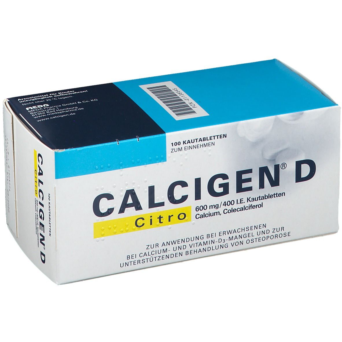Calcigen® D Citro 600 mg / 400 I.E. Kautabletten 100 St - Shop Apotheke